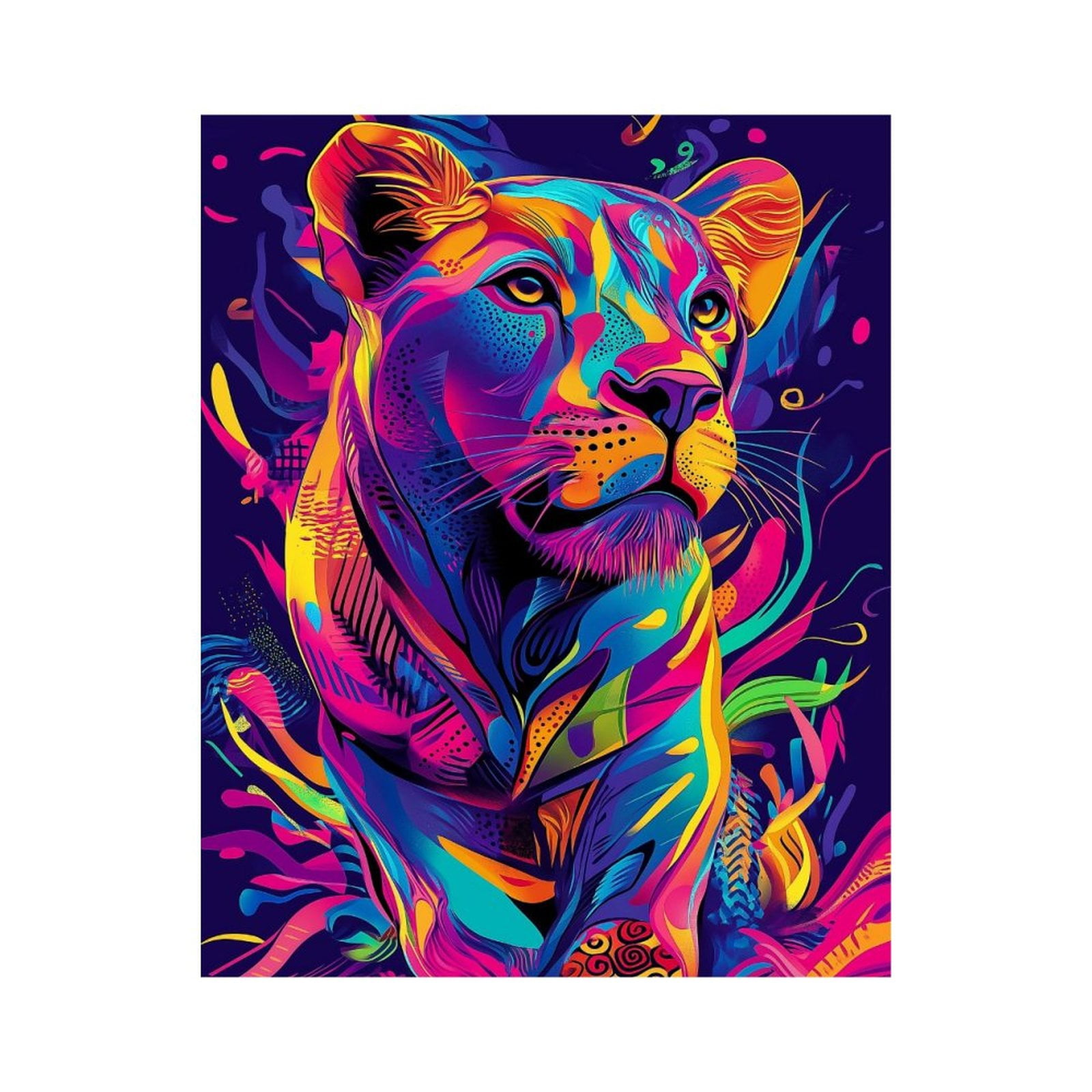 Paint By Numbers Kit for Adults Beginner - DIY Vibrant Lion Pop Art ...