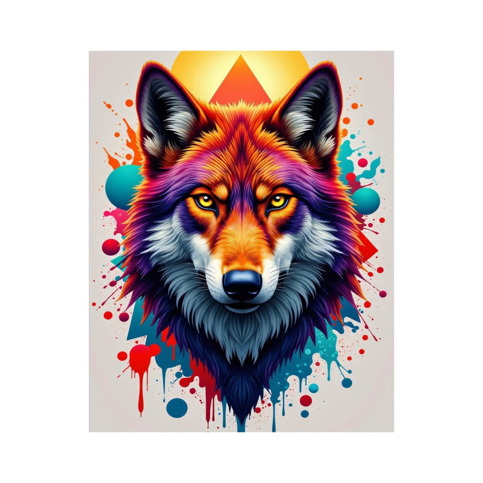 Paint By Numbers Kit for Adults Beginner - DIY Vibrant Wolf Art Splash ...