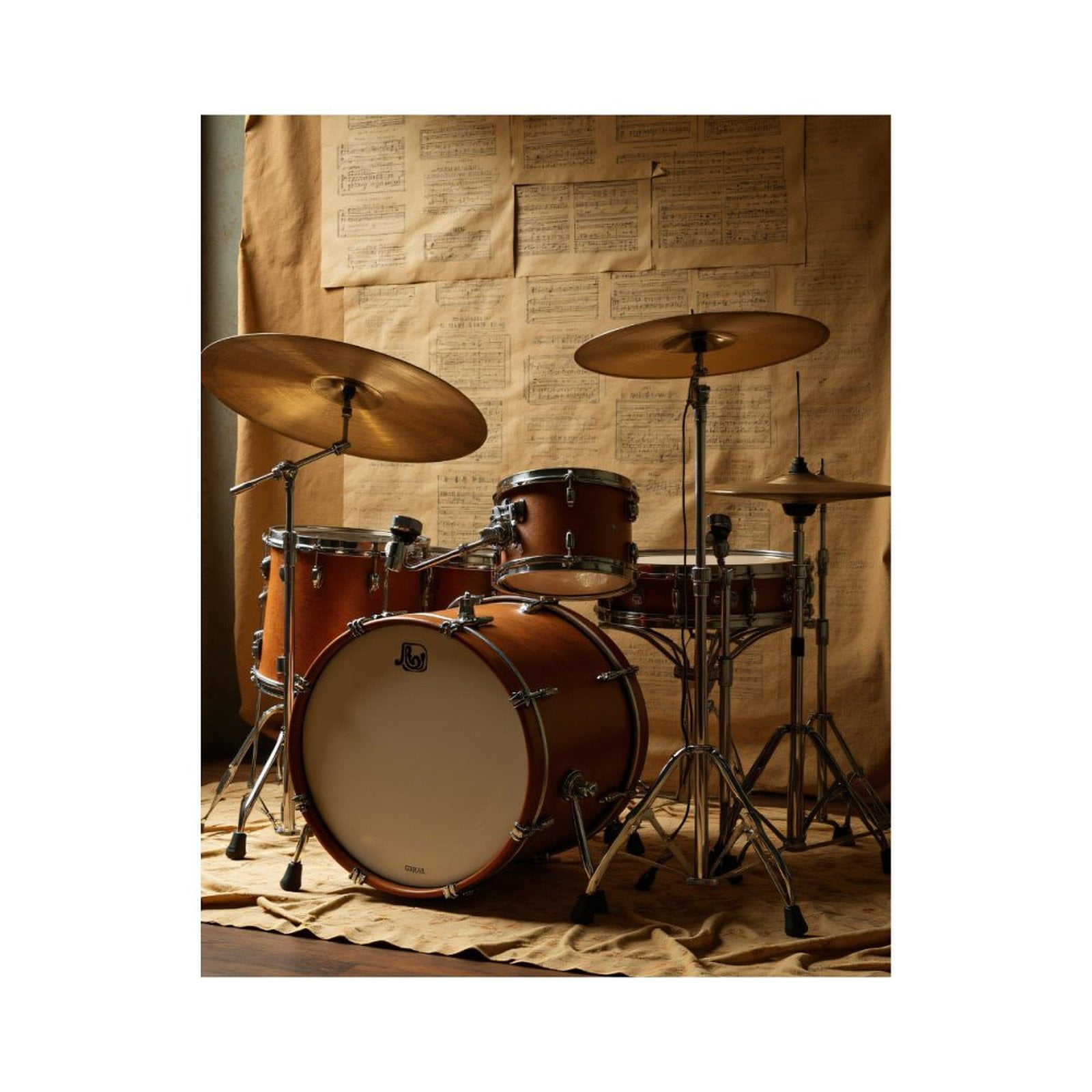 Paint By Numbers Kit for Adults Beginner - DIY Vintage Drum Kit Sheet ...