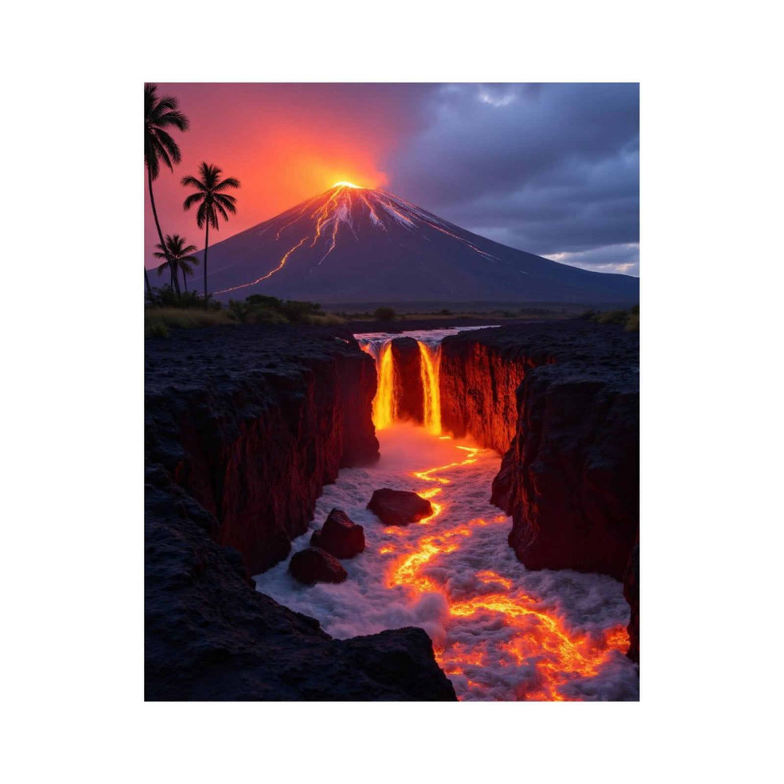 Paint By Numbers Kit for Adults Beginner - DIY Volcanic Eruption Lava ...