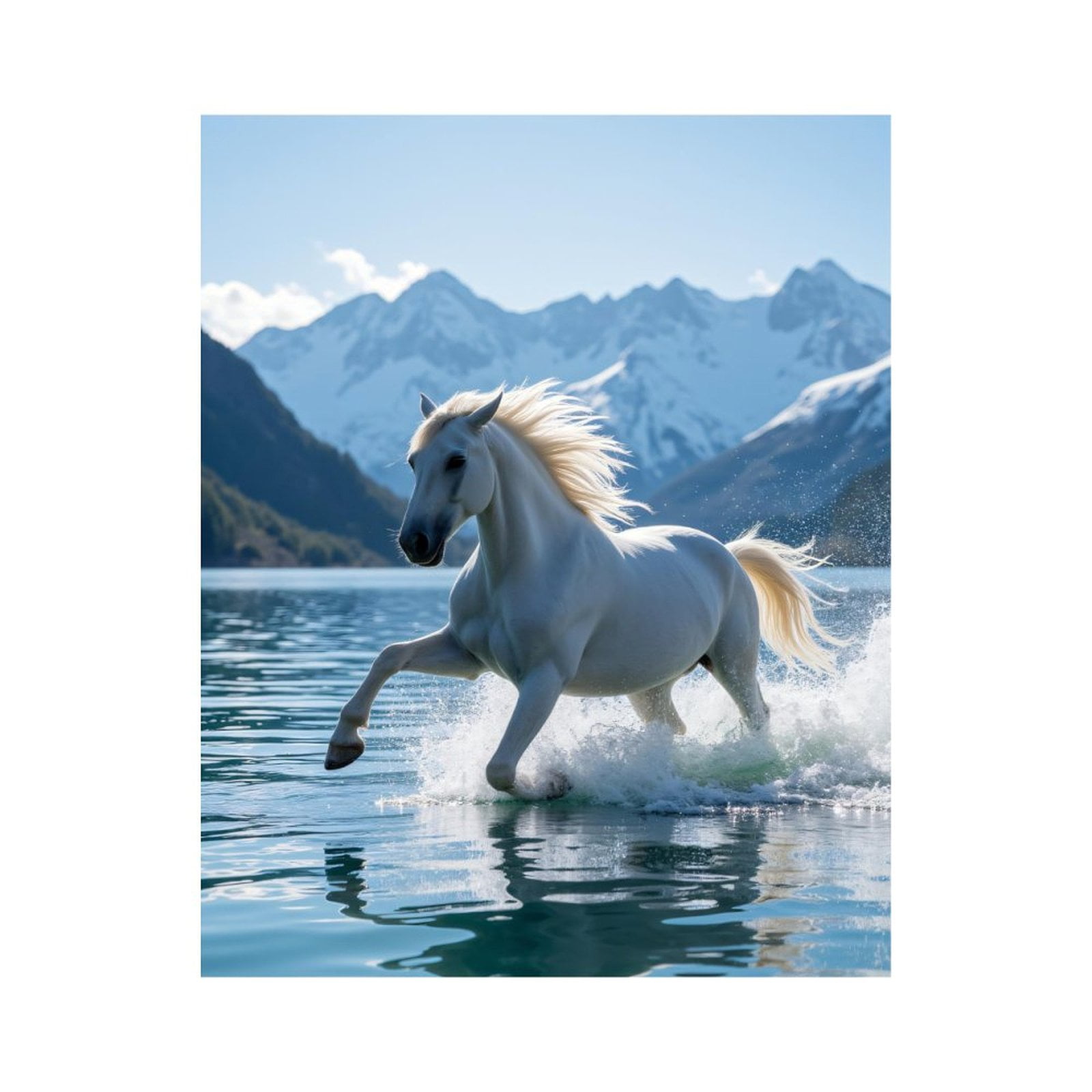 Paint By Numbers Kit for Adults Beginner - DIY White Horse Splashing ...