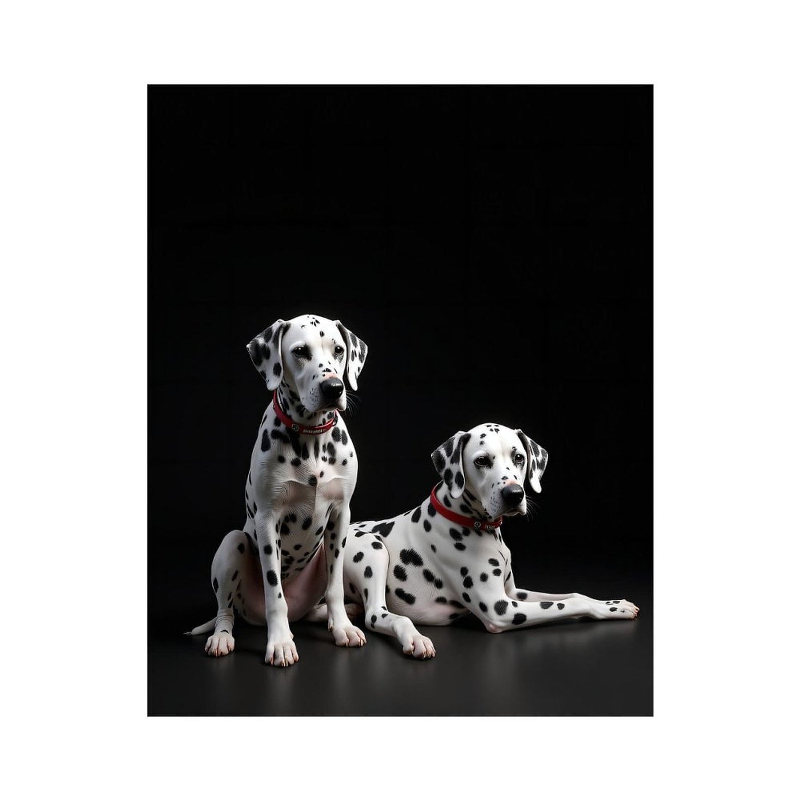 Paint By Numbers Kit for Adults Beginner - Dalmatians Red Collars Black ...