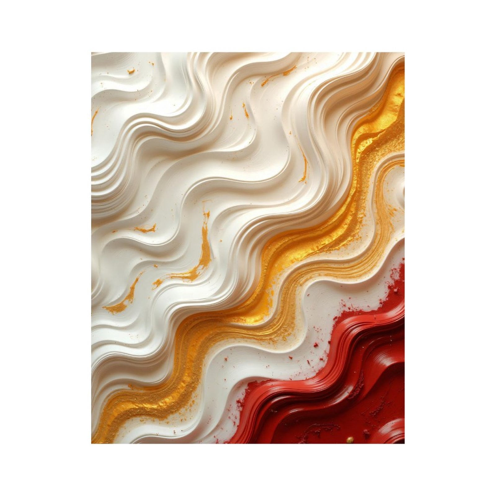 Paint By Numbers Kit for Adults Beginner - Elegant Waves Texture Red ...