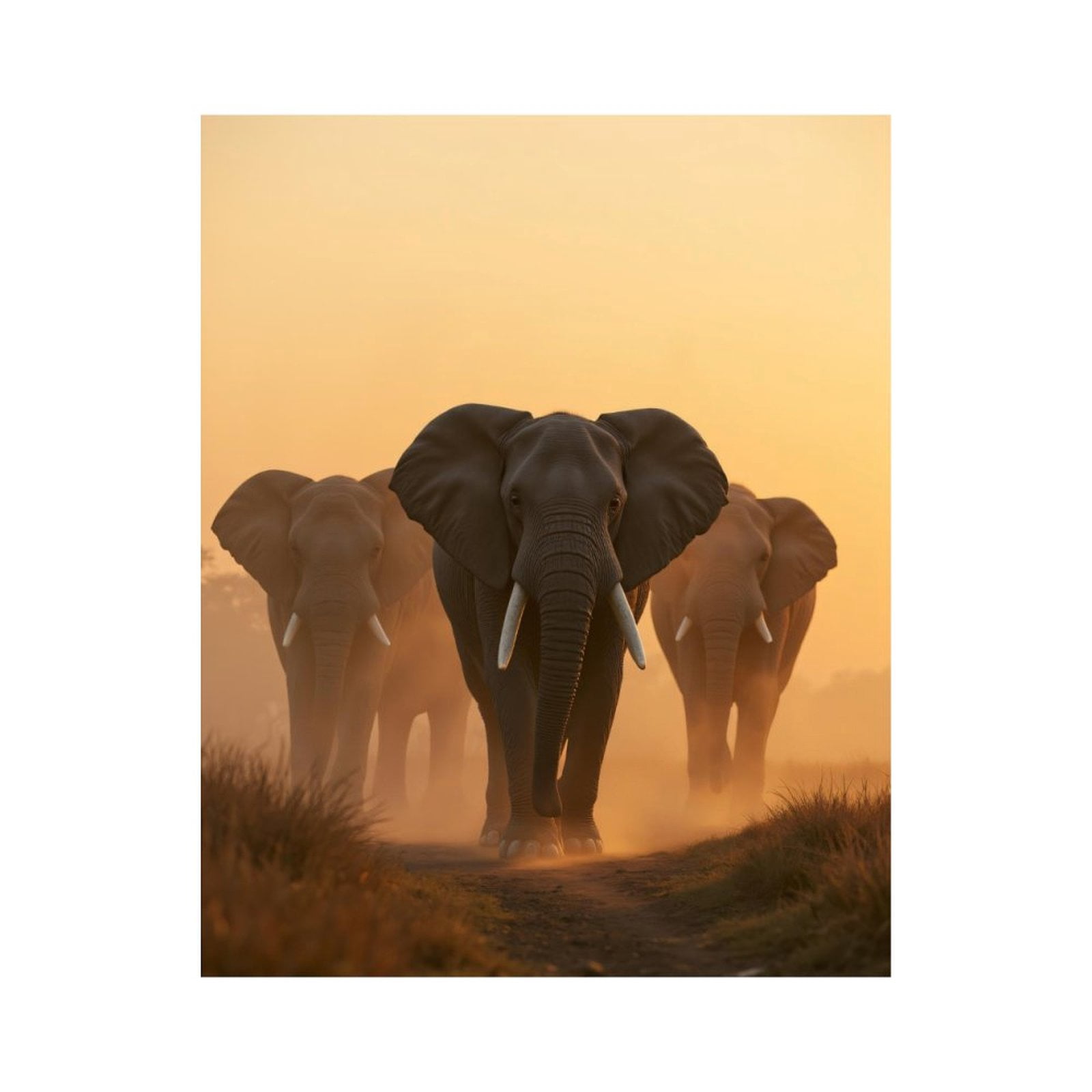 Paint By Numbers Kit for Adults Beginner - Elephants Walking Sunrise ...
