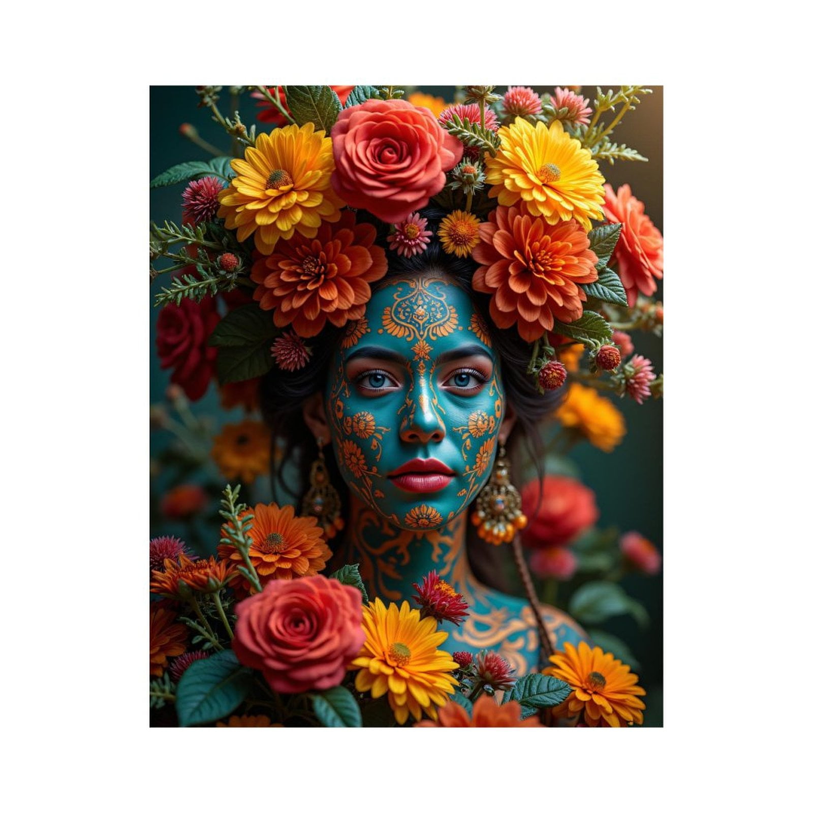 Paint By Numbers Kit for Adults Beginner - Floral Headpiece Face Paint ...