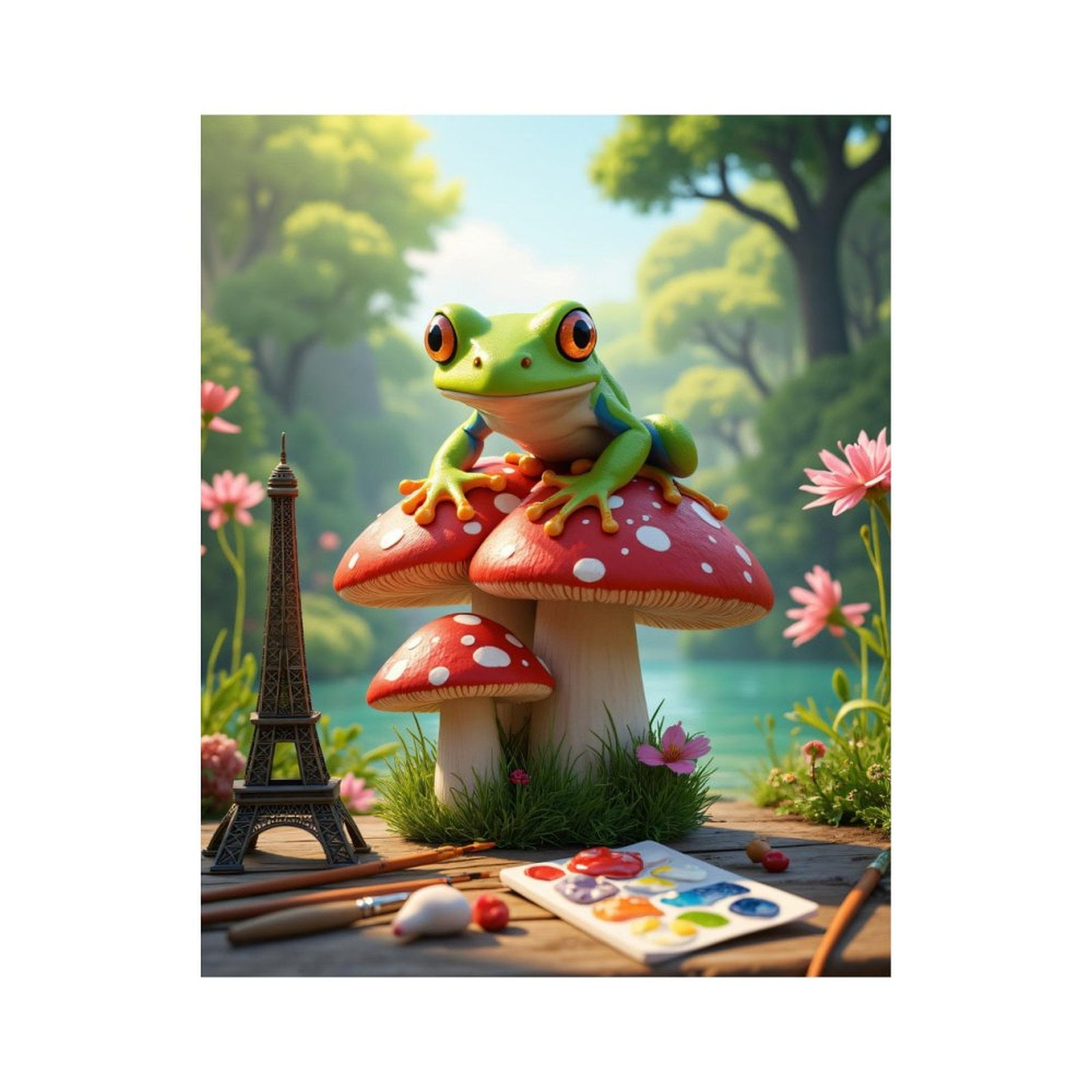 Paint By Numbers Kit for Adults Beginner - Frog On Mushroom Art ...