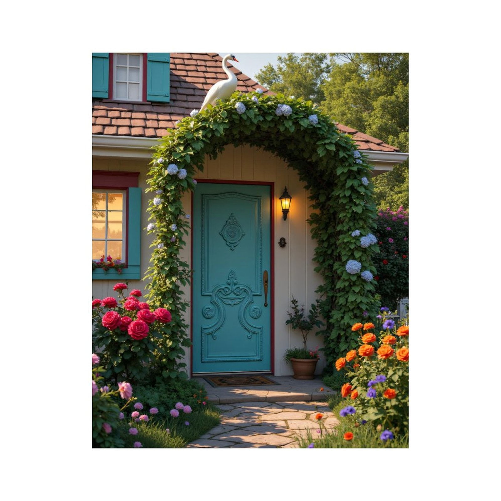 Paint By Numbers Kit for Adults Beginner - Garden Arch Vibrant Flowers ...