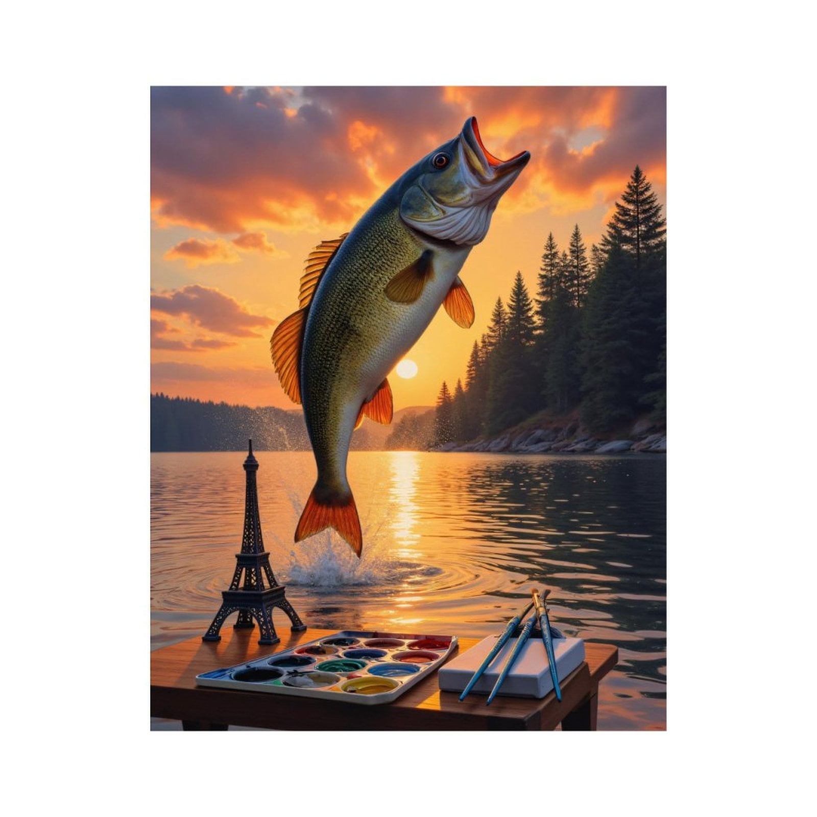 Paint By Numbers Kit for Adults Beginner - Jumping Fish Sunset Art ...
