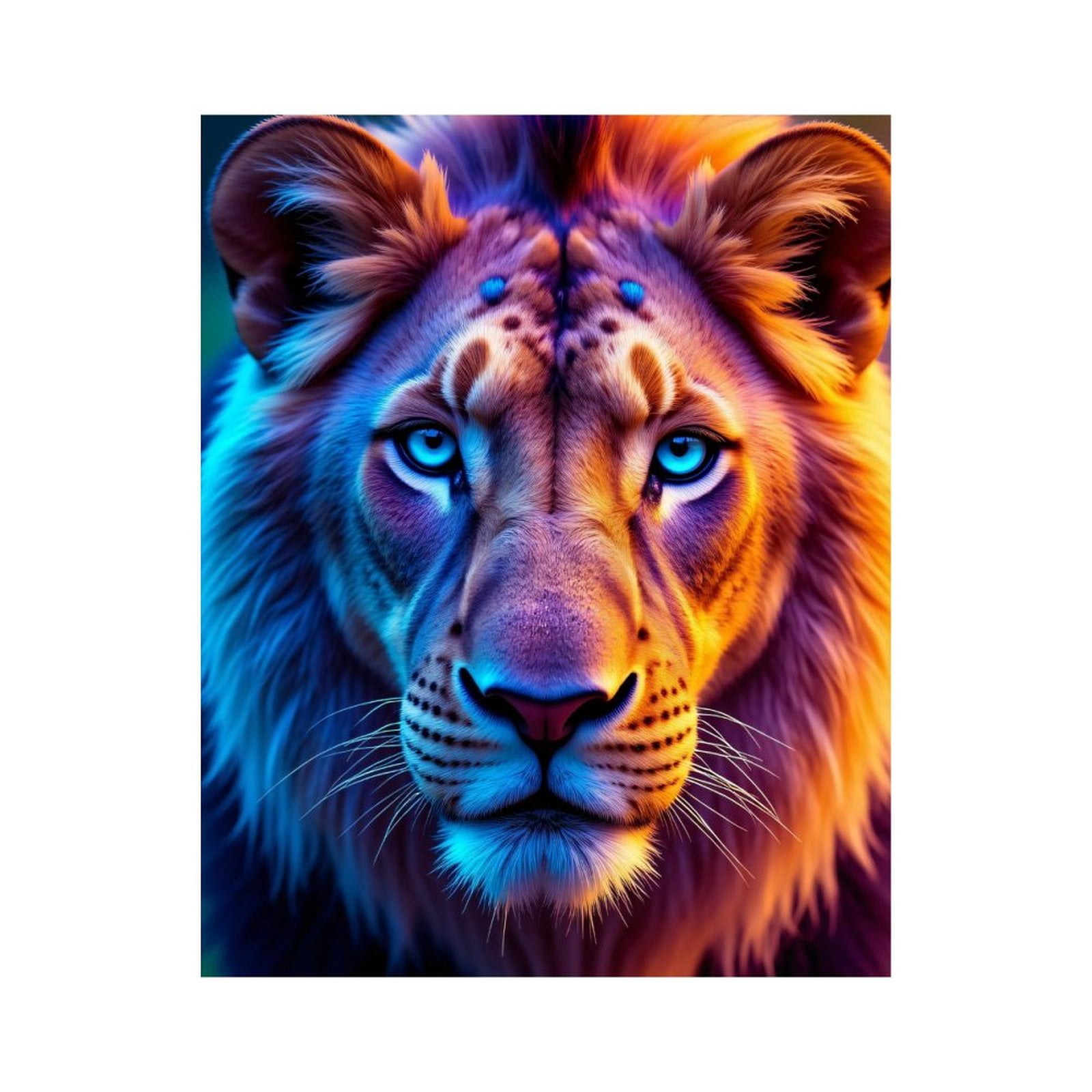 Paint By Numbers Kit for Adults Beginner - Lion Vibrant Colors Neon ...