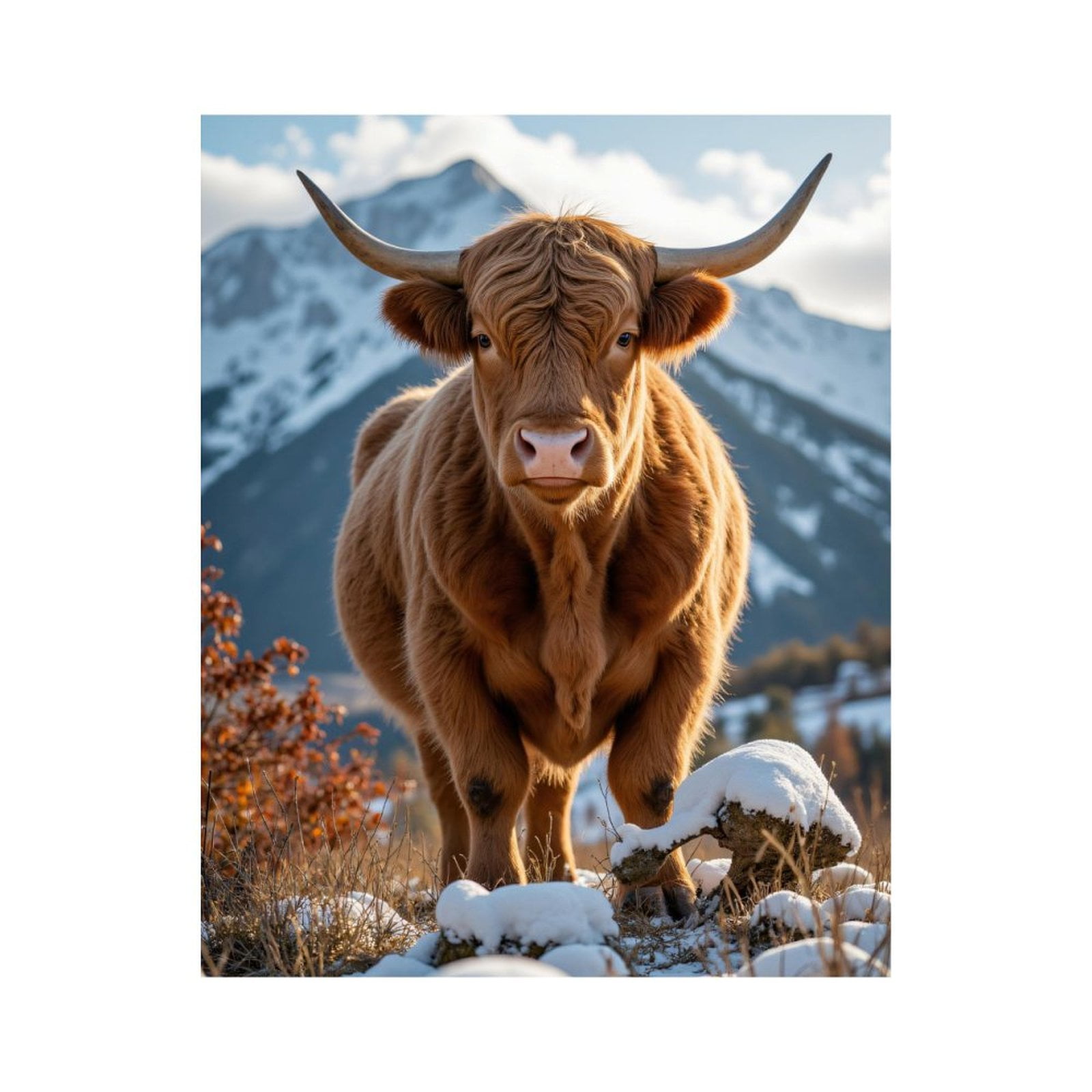 Paint By Numbers Kit for Adults Beginner - Majestic Bull In Snowy ...
