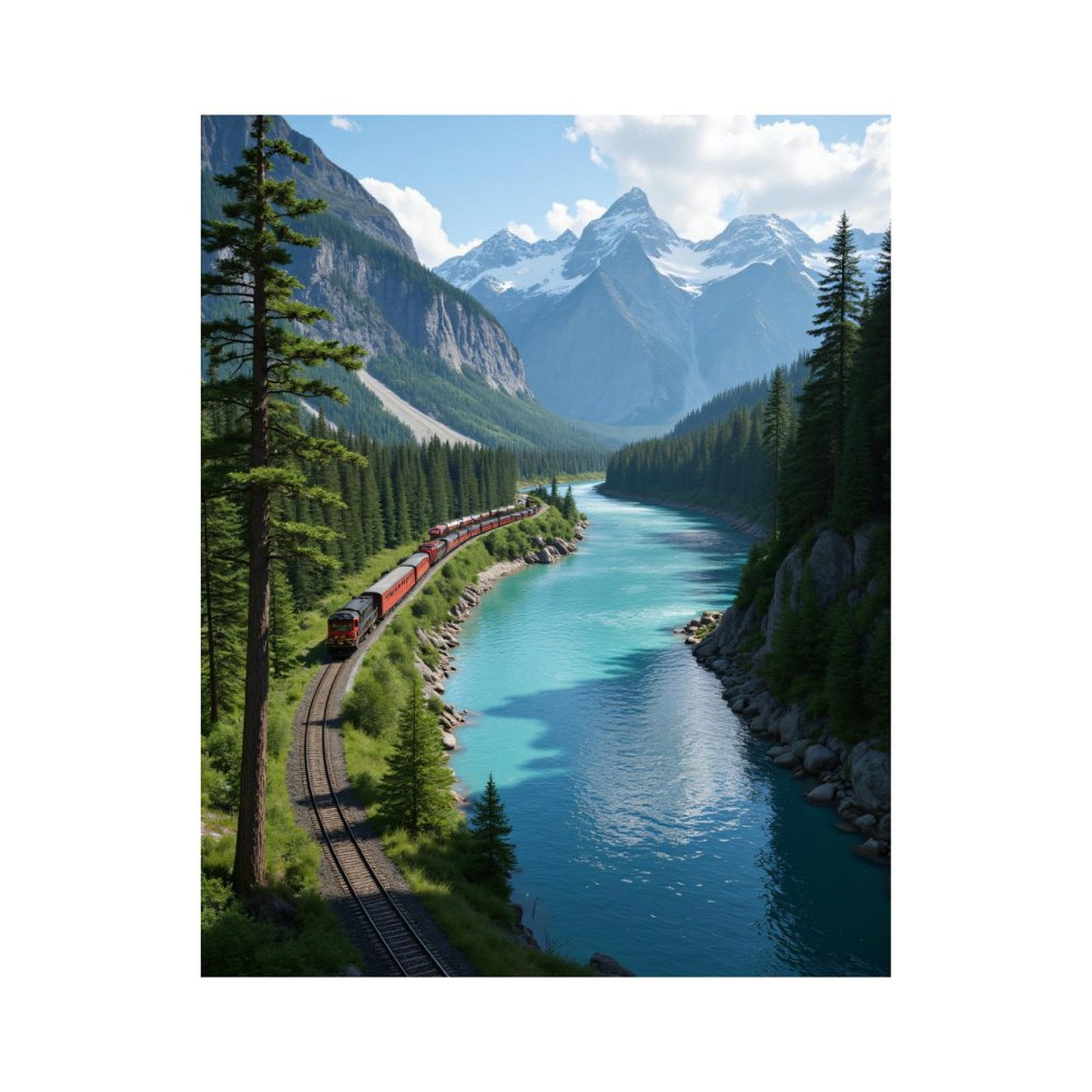 Paint By Numbers Kit for Adults Beginner - Mountain Train River Journey DIY Canvas Painting Kits ...