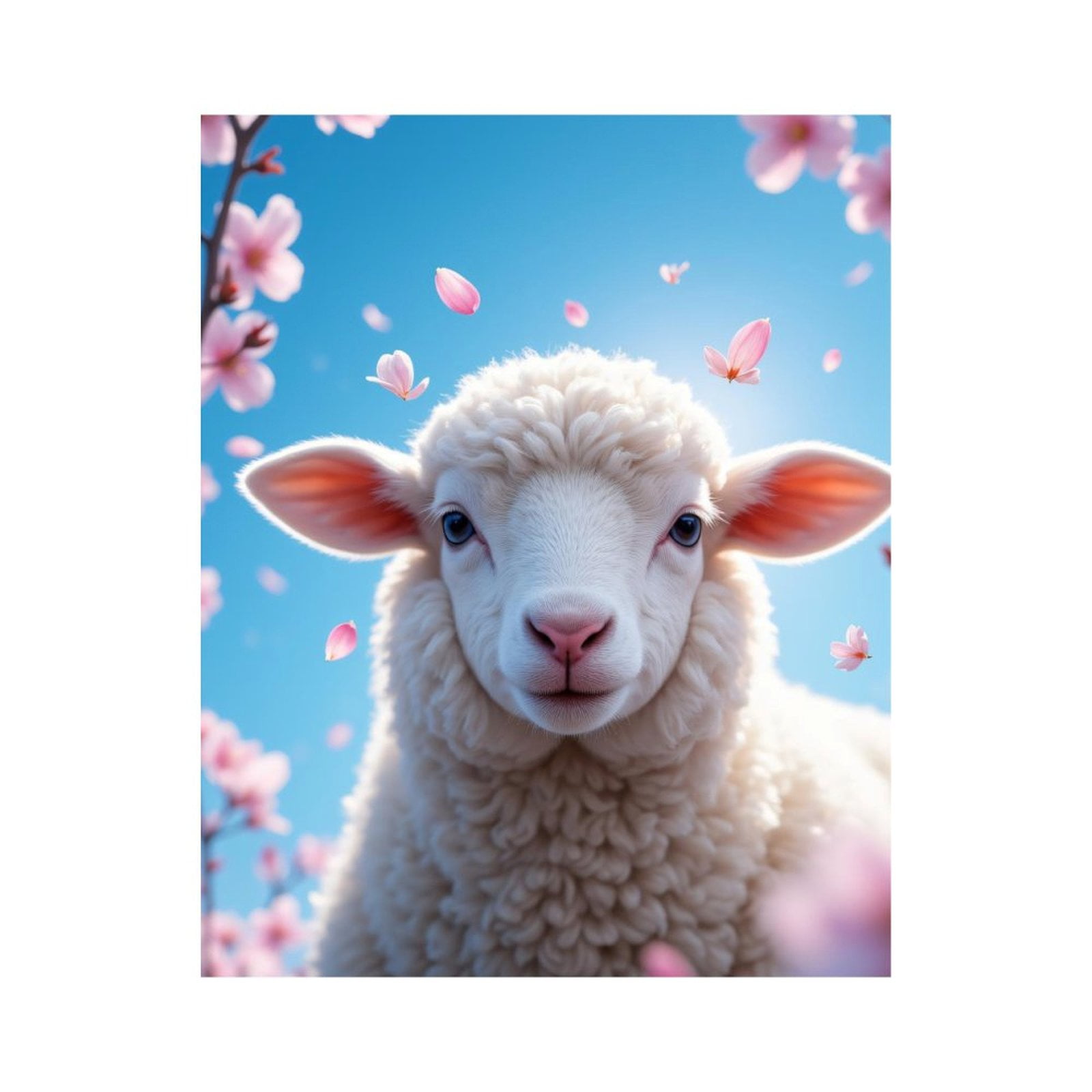 Paint By Numbers Kit for Adults Beginner - Pink Blossom Lamb Springtime ...