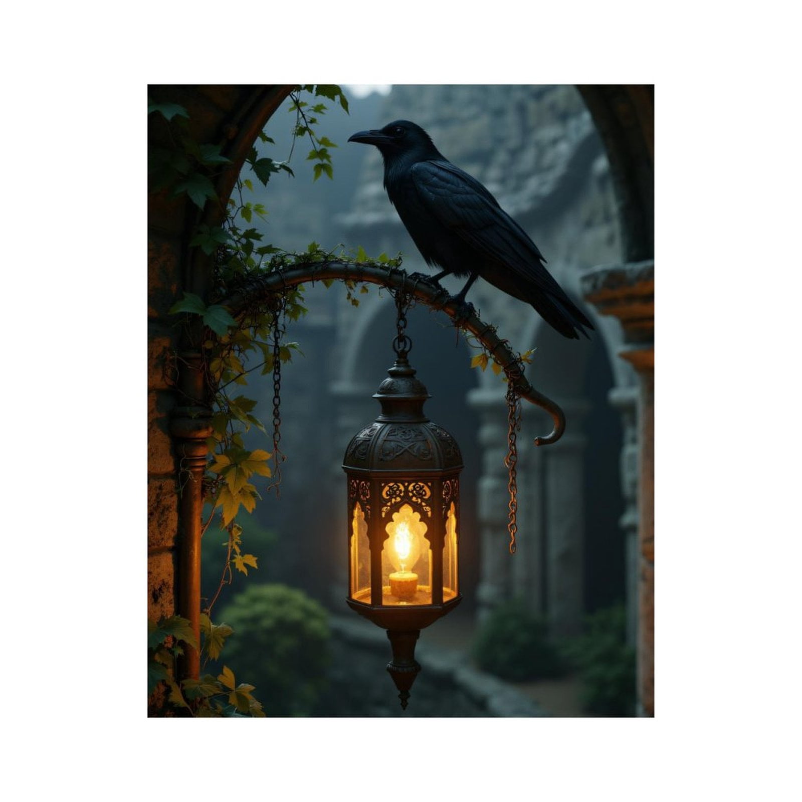 Paint By Numbers Kit for Adults Beginner - Raven Lantern Arched Ruins ...