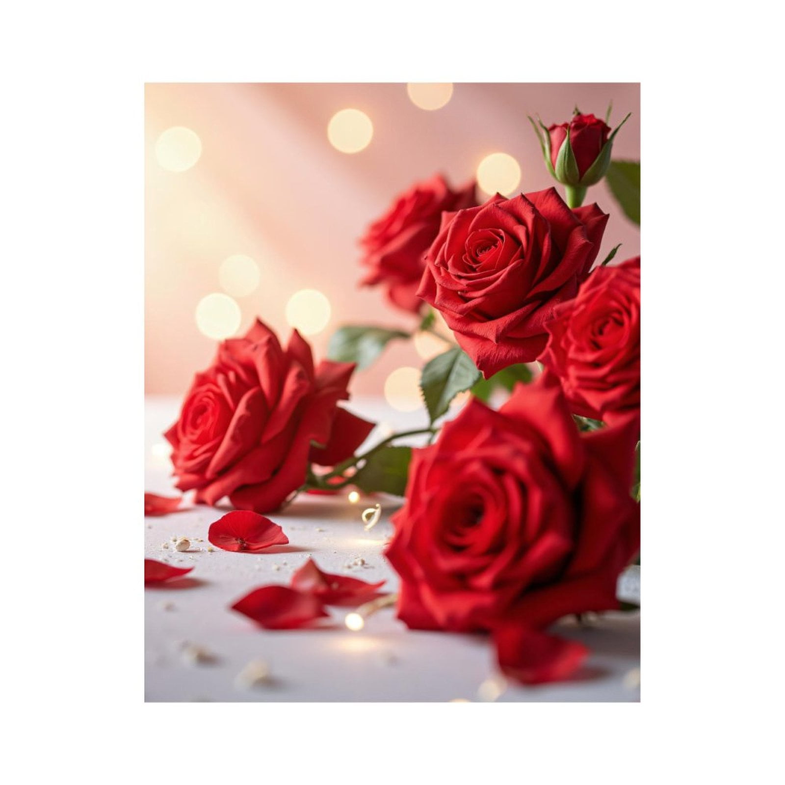 Paint By Numbers Kit for Adults Beginner - Red Roses Soft Lights ...