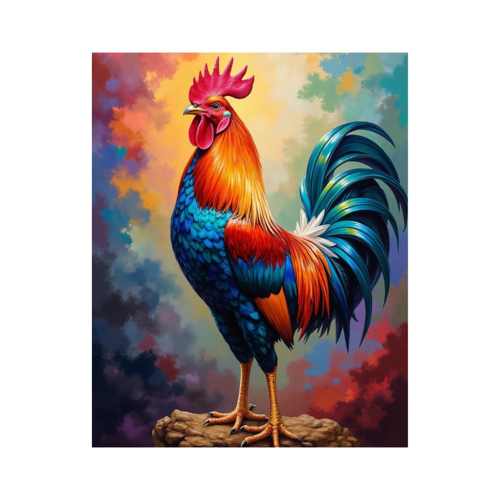 Paint By Numbers Kit for Adults Beginner - Rooster Vibrant Colors ...