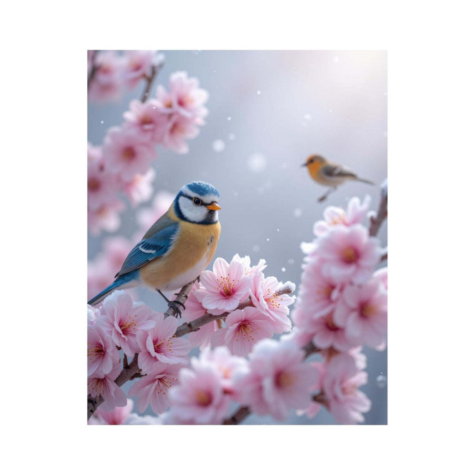 Paint By Numbers Kit for Adults Beginner - Spring Bird Cherry Blossoms Fluttering DIY Canvas ...