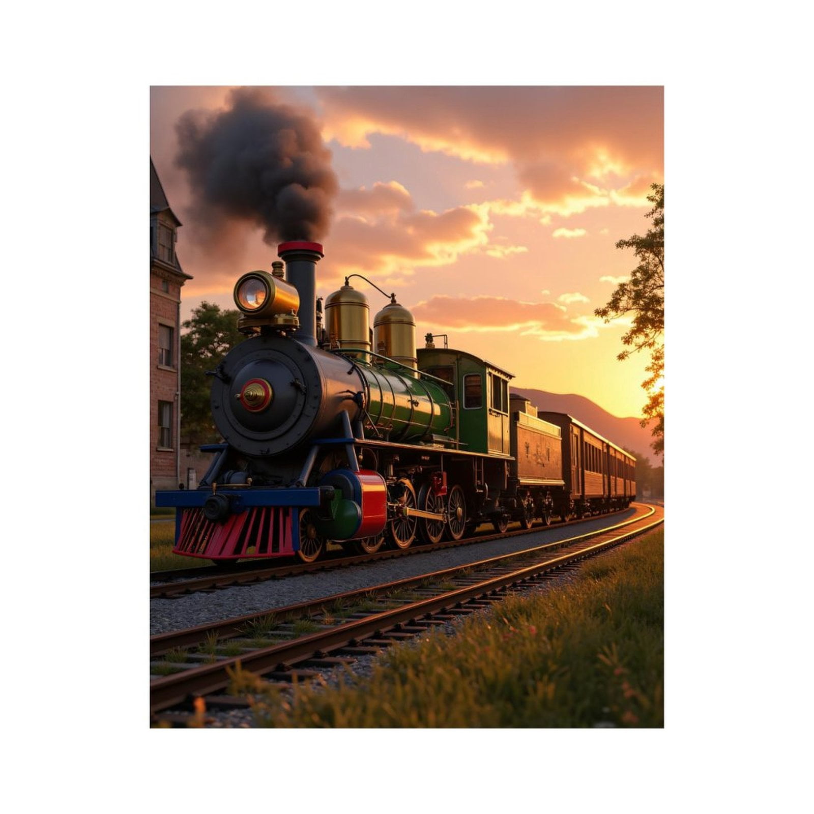Paint By Numbers Kit for Adults Beginner - Train Sunset Railway Journey DIY Canvas Painting Kits ...
