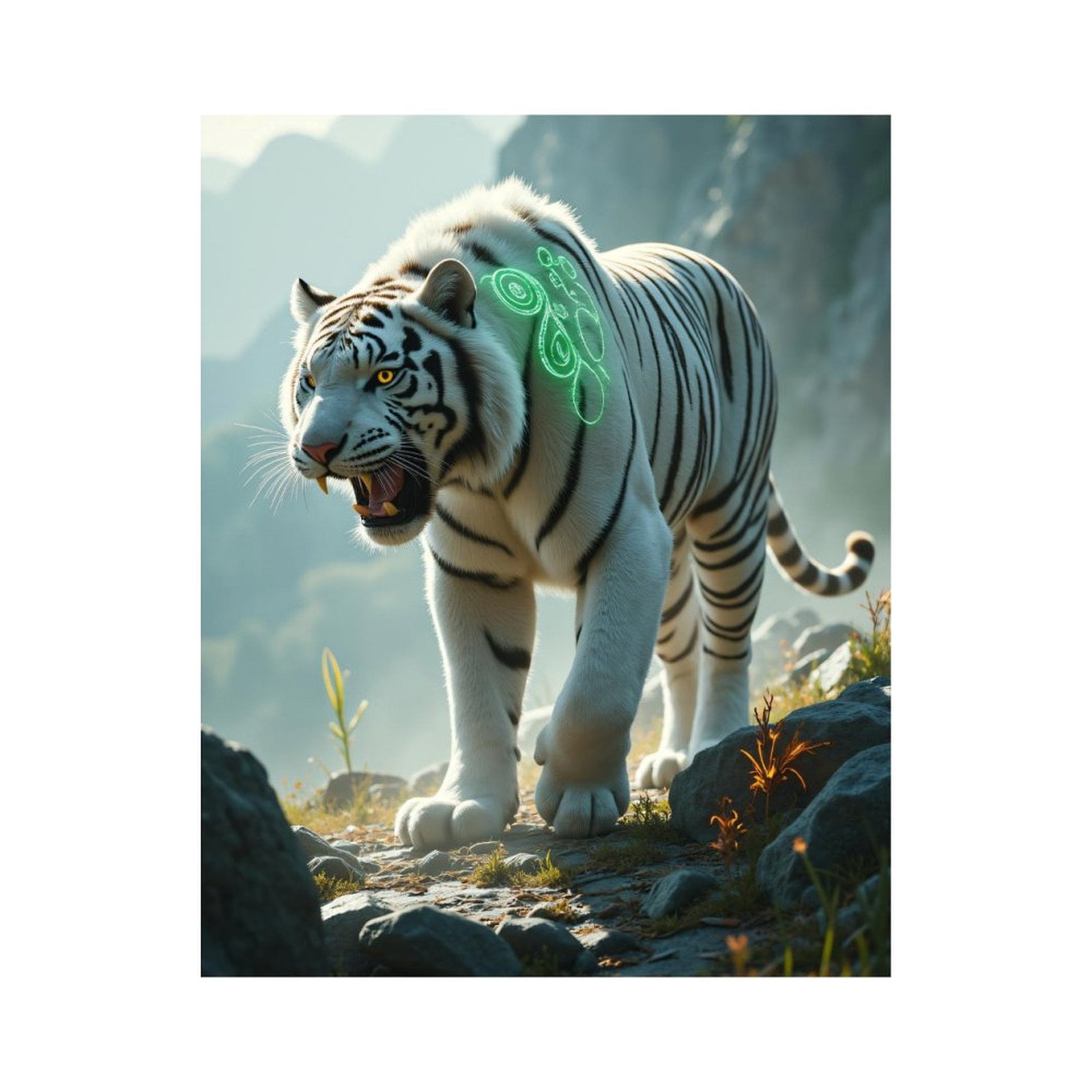 Paint By Numbers Kit for Adults Beginner - White Tiger Glowing Patterns ...