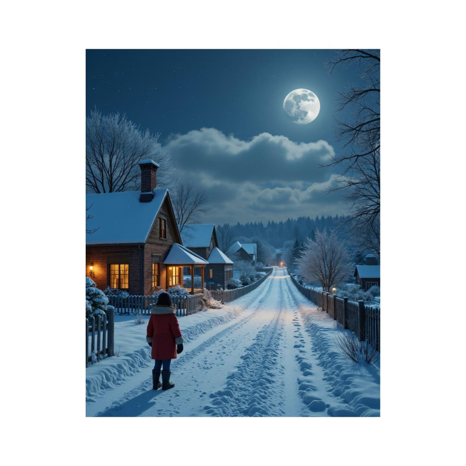 Paint By Numbers Kit for Adults Beginner - Winter Night Village Scene ...