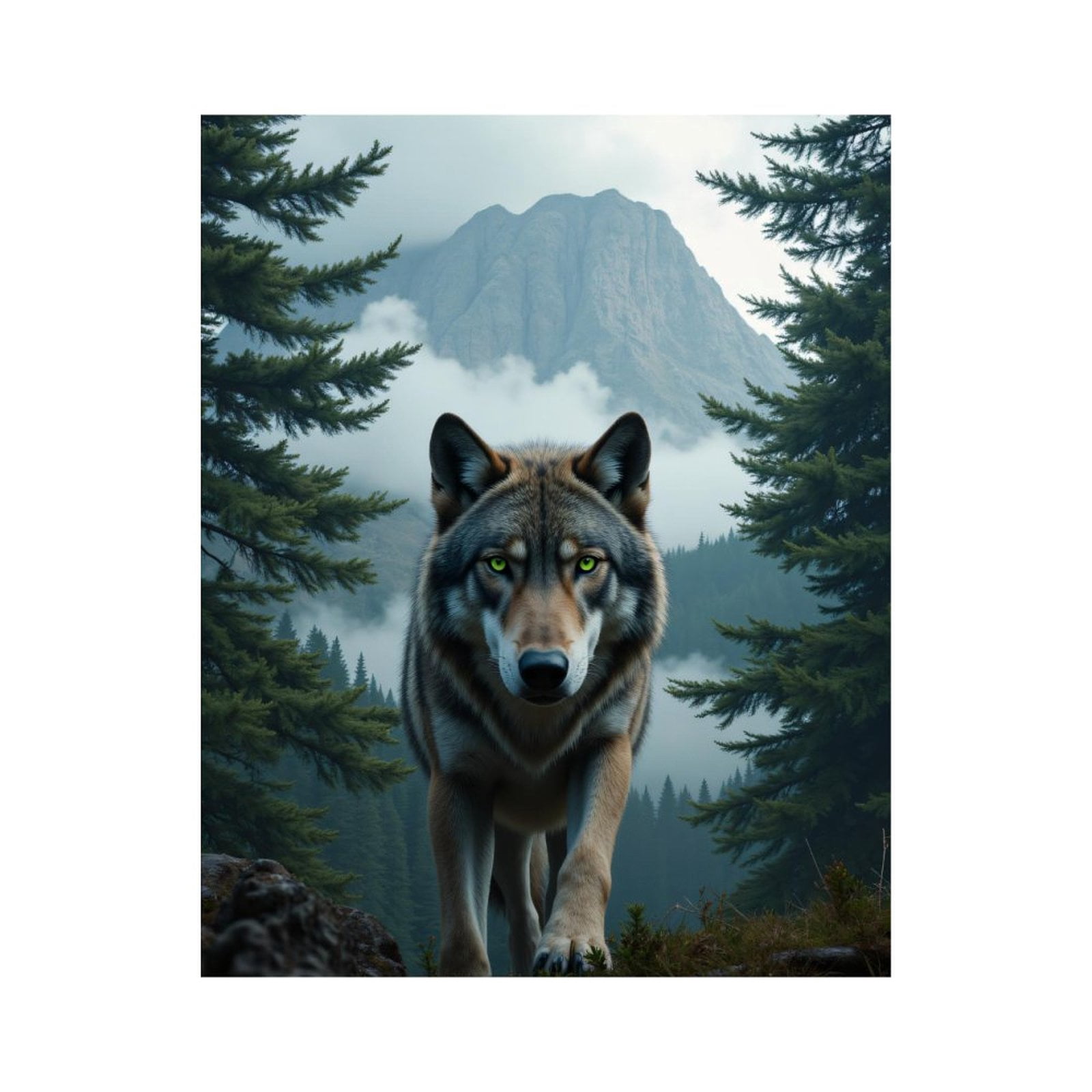 Paint By Numbers Kit for Adults Beginner - Wolf In Misty Mountain ...