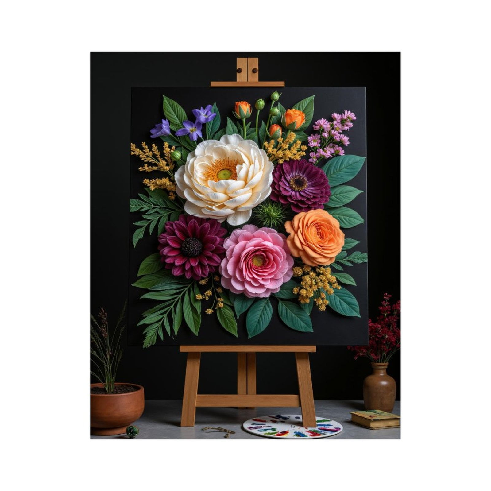 Paint by Numbers Kit for Adults, Blooming Floral Art Canvas Display ...