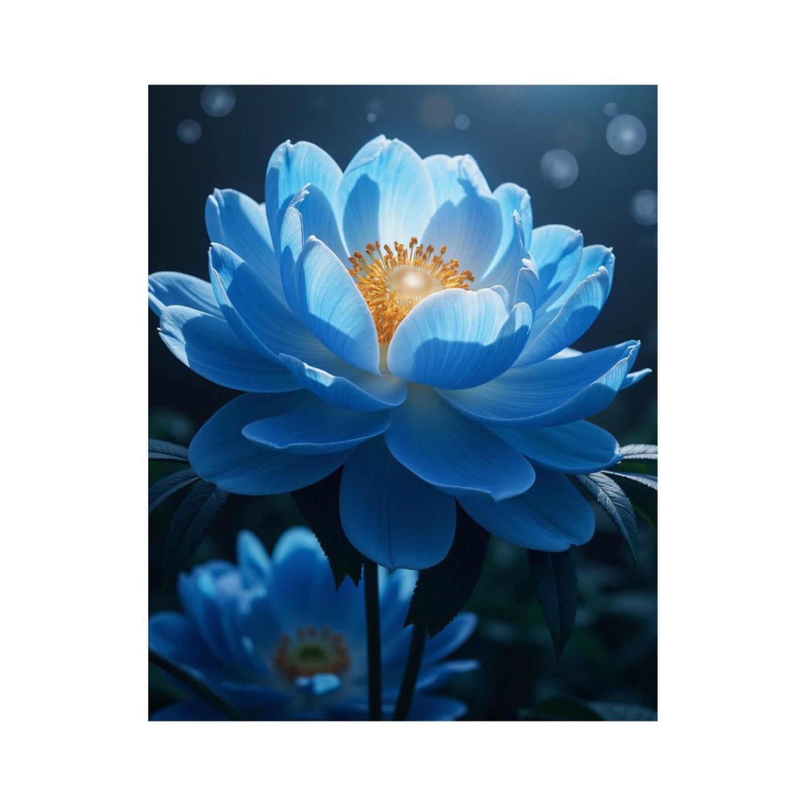 Paint by Numbers Kit for Adults, Blue Lotus Petals Dewdrops Paint by ...