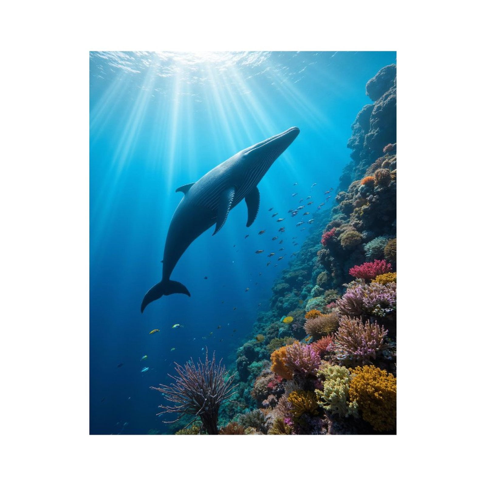 Paint by Numbers Kit for Adults, Blue Ocean Coral Whale Majesty Paint ...