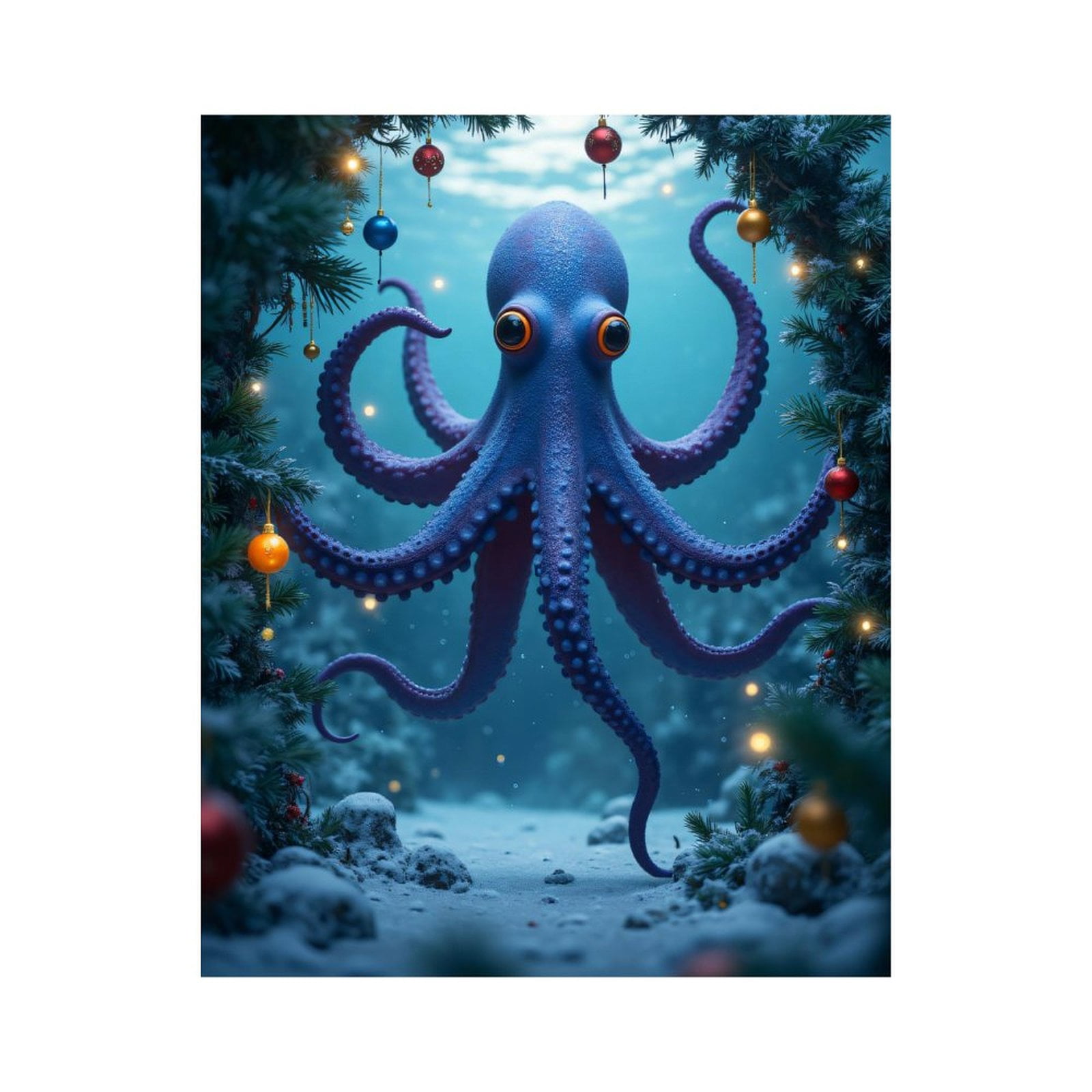 Paint by Numbers Kit for Adults, Blue Octopus Underwater Holiday Scene ...
