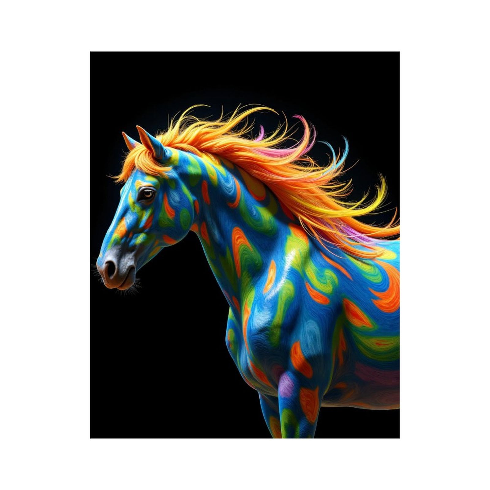 Paint by Numbers Kit for Adults, Bright Vibrant Horse Colorful Mane ...