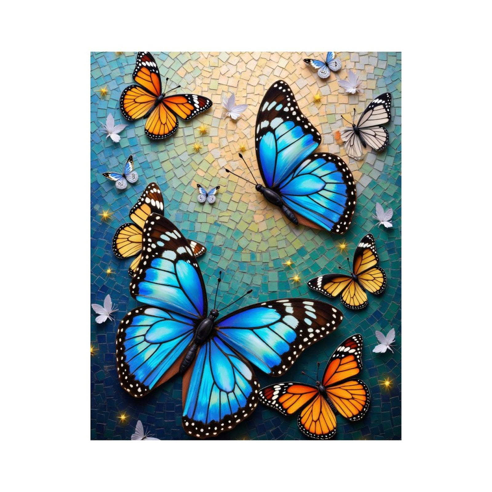 Paint by Numbers Kit for Adults, Butterflies Mosaic Art Wings Bright ...