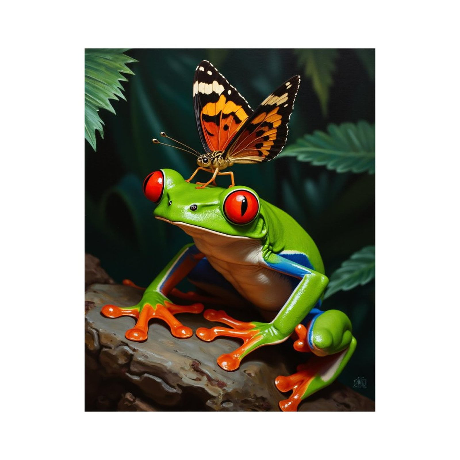Paint by Numbers Kit for Adults, Butterfly Frog Jungle Encounter Paint ...