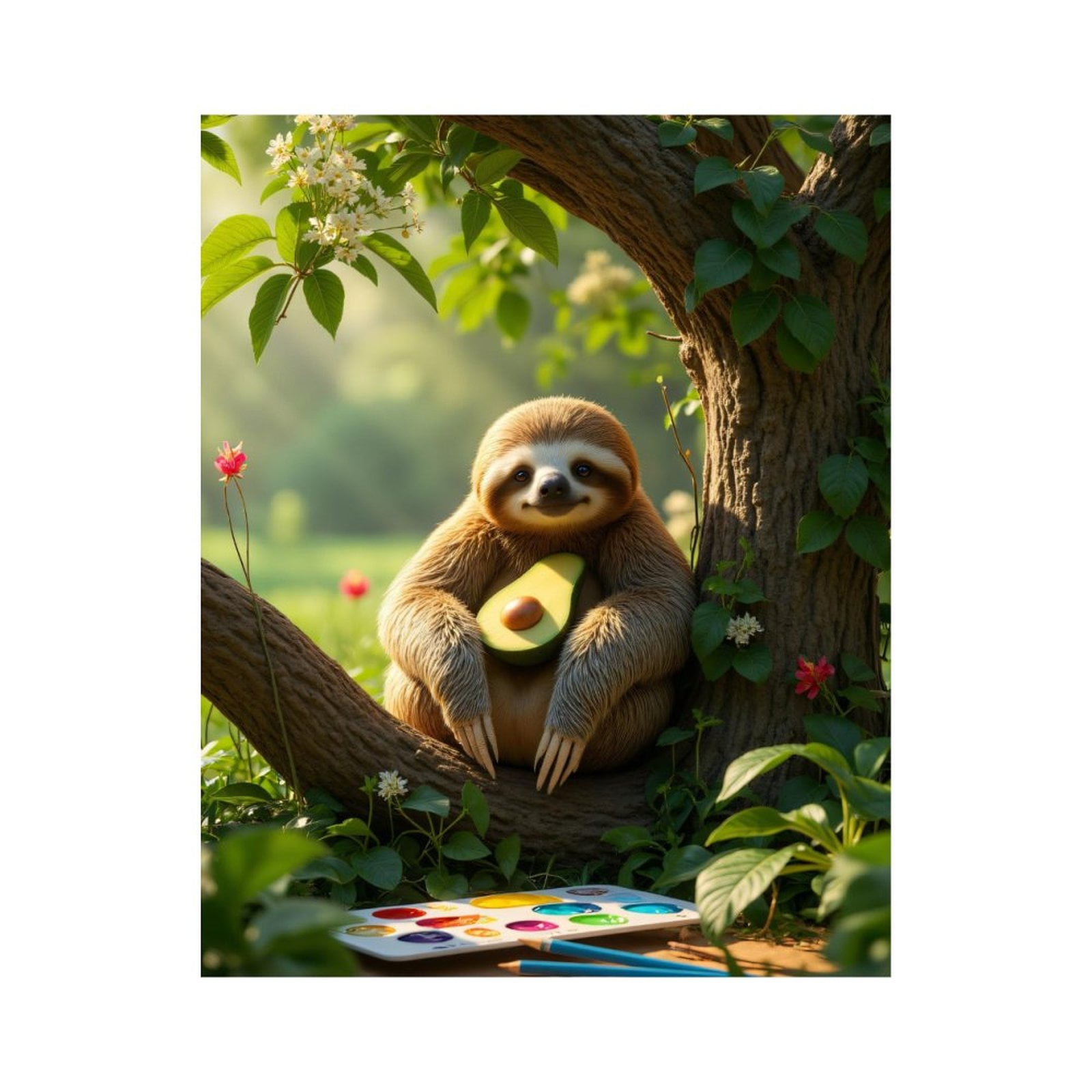 Paint by Numbers Kit for Adults, Calm Sloth Nature Art Scene Paint by ...