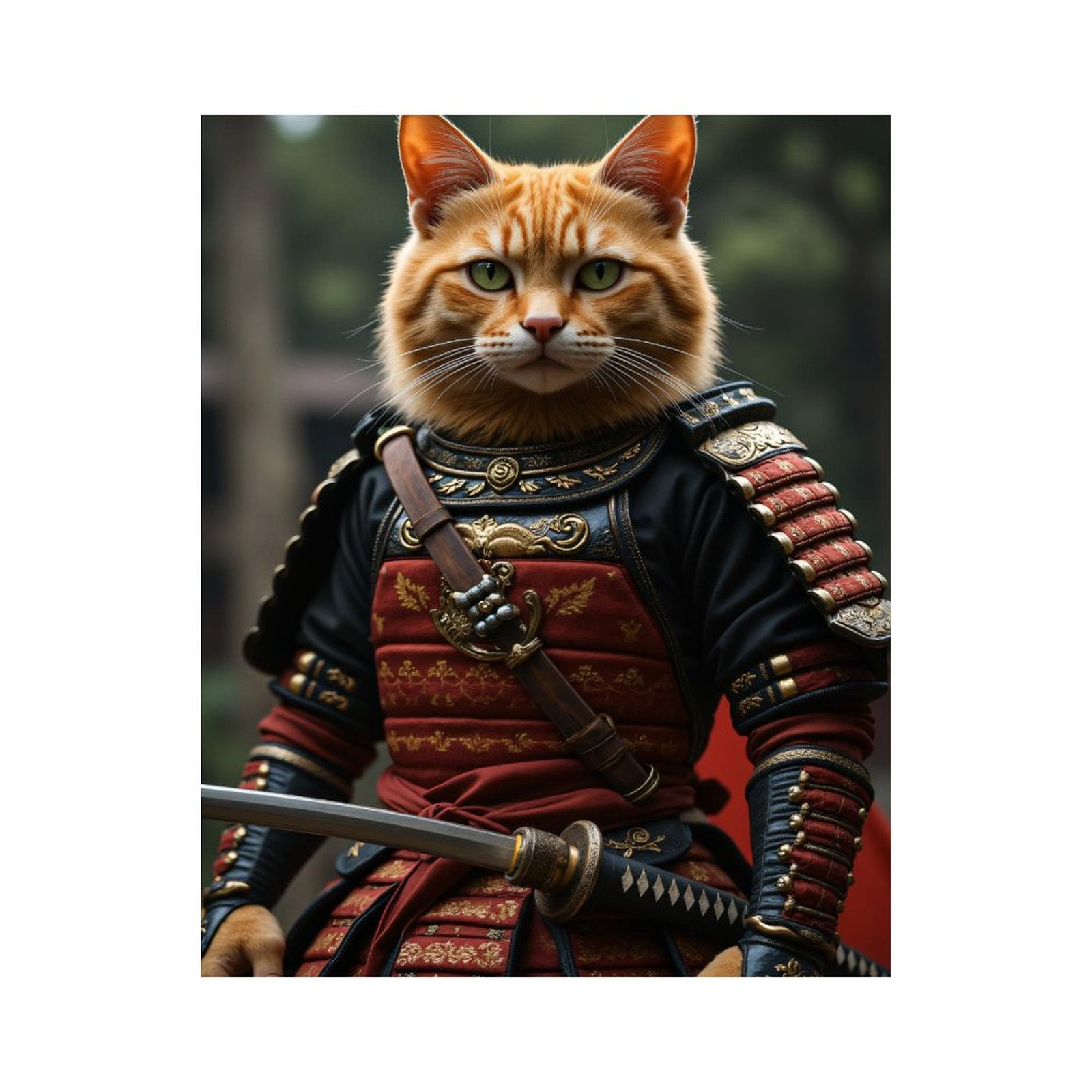 Paint by Numbers Kit for Adults, Cat Warrior In Samurai Armor Paint by ...