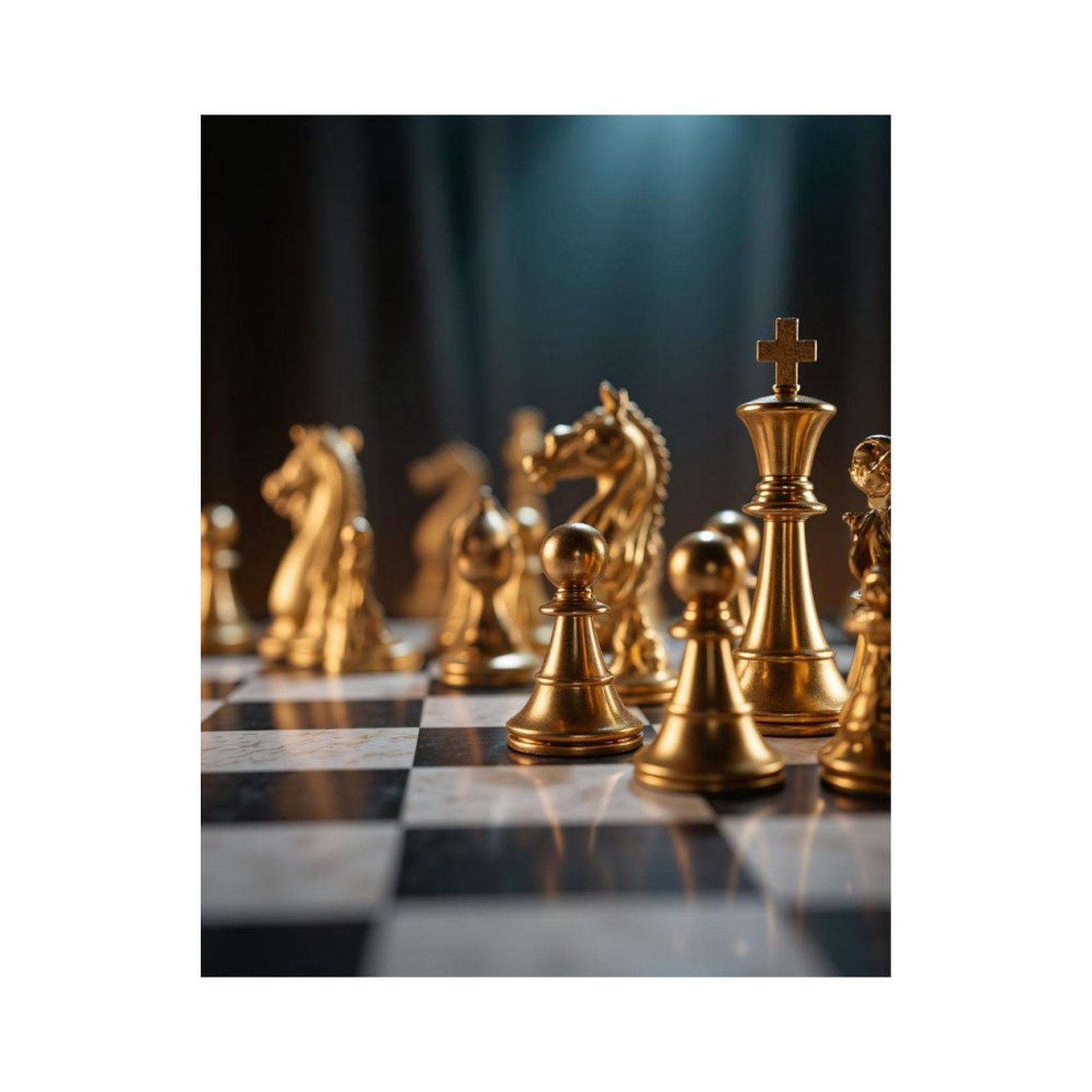 Paint by Numbers Kit for Adults, Chess Pieces Golden Strategy Paint by ...