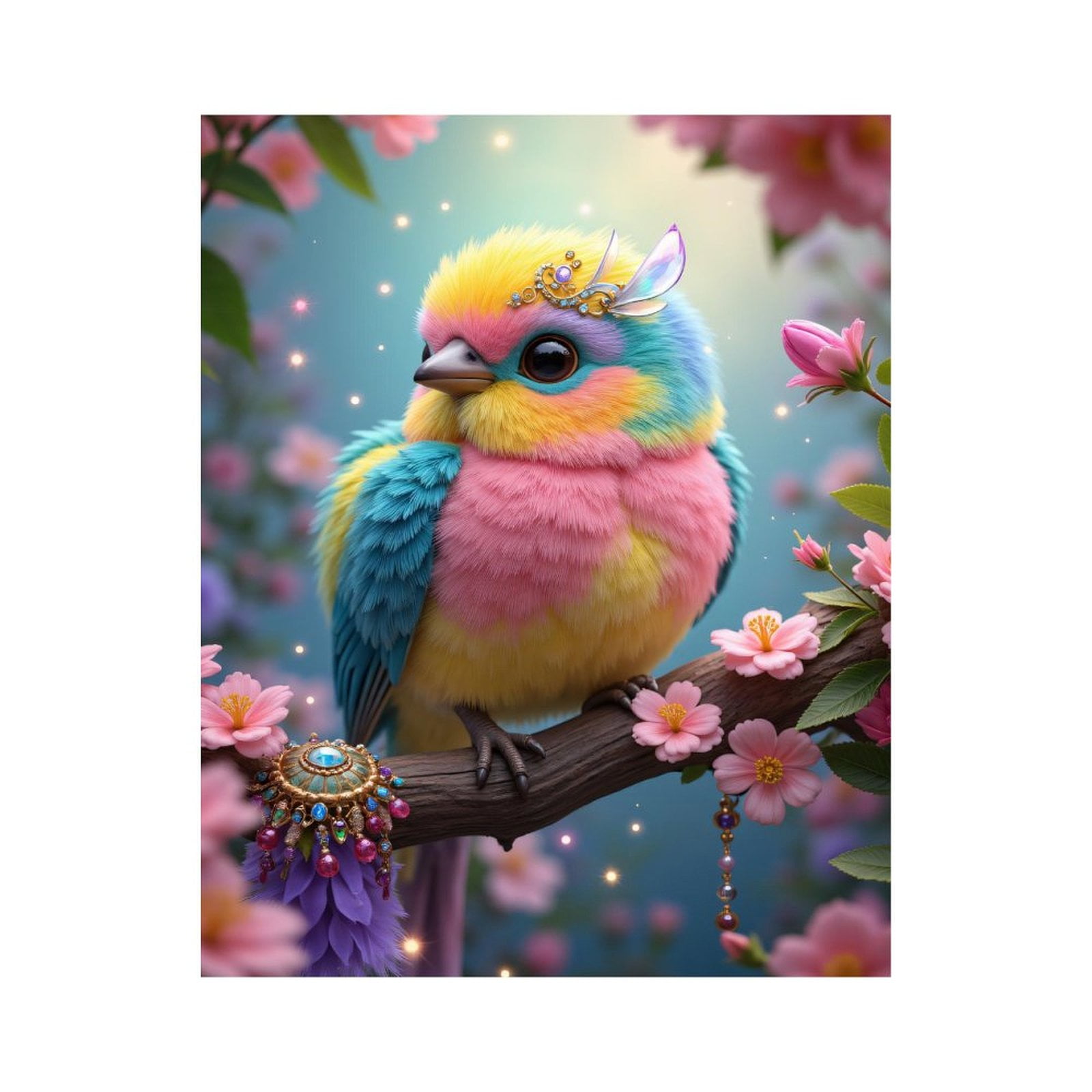Paint by Numbers Kit for Adults, Colorful Bird Fantasy Blossom Scene ...