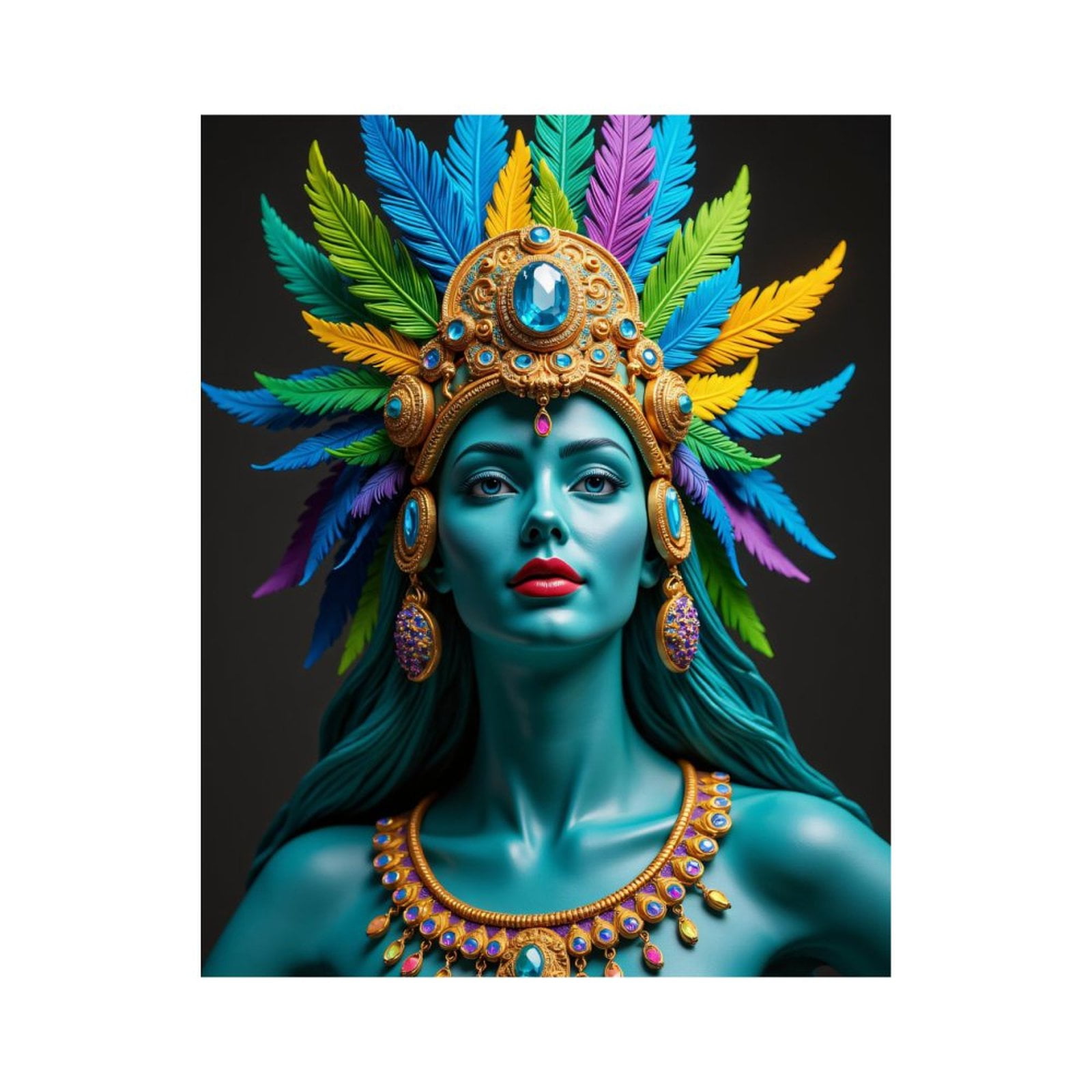 Paint by Numbers Kit for Adults, Colorful Feathered Regal Bust Paint by ...