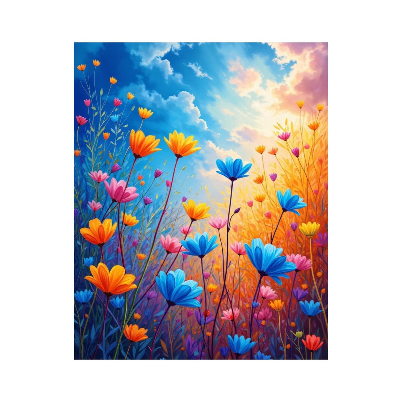Paint by Numbers Kit for Adults, Colorful Floral Sunrise Sky Scene ...