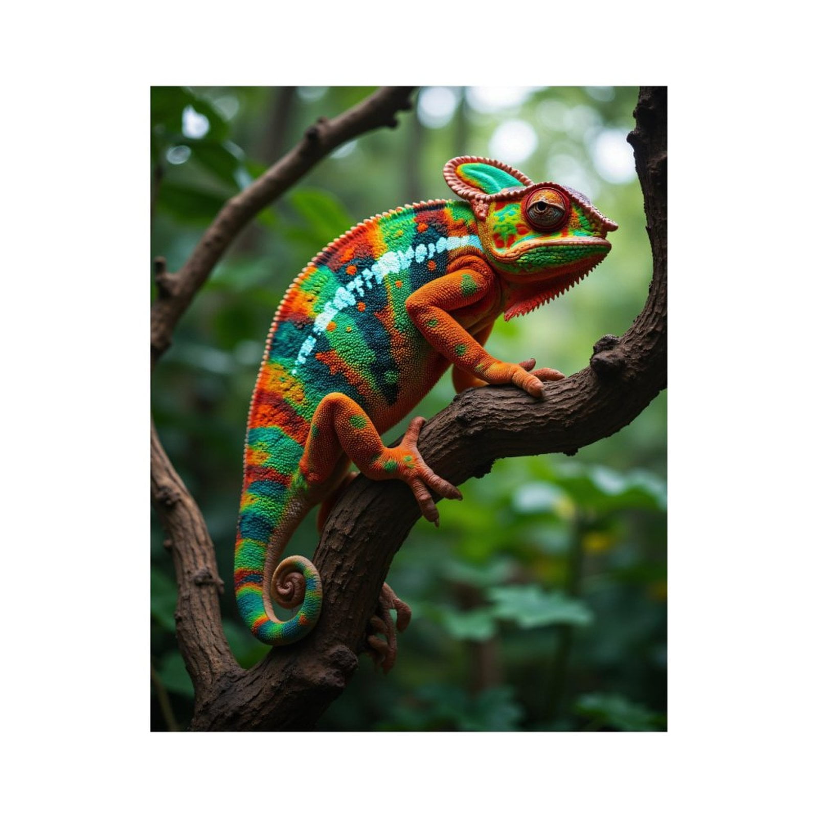 Paint by Numbers Kit for Adults, Colorful Forest Chameleon Paint by ...