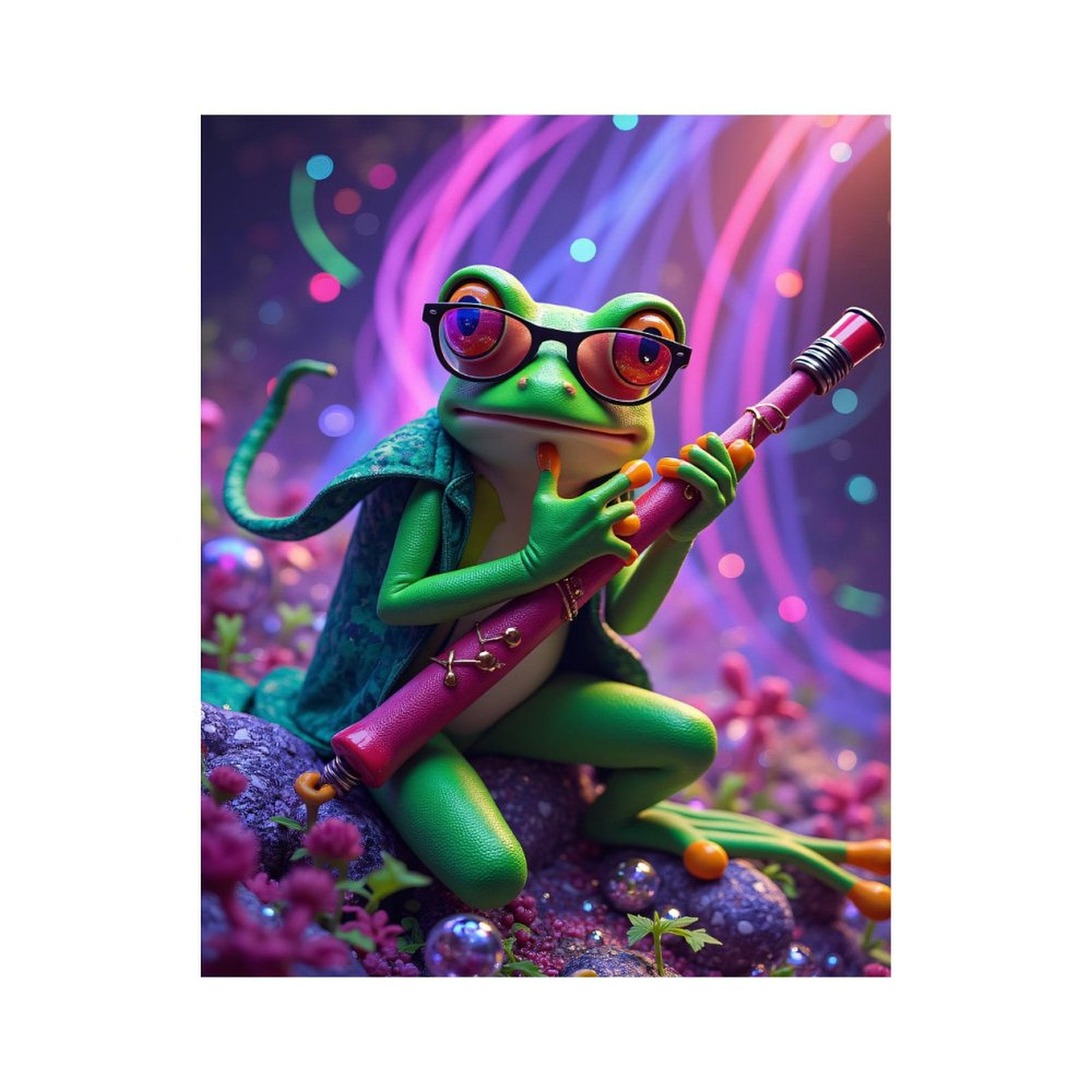 Paint by Numbers Kit for Adults, Colorful Frog Glasses Instrument Paint ...