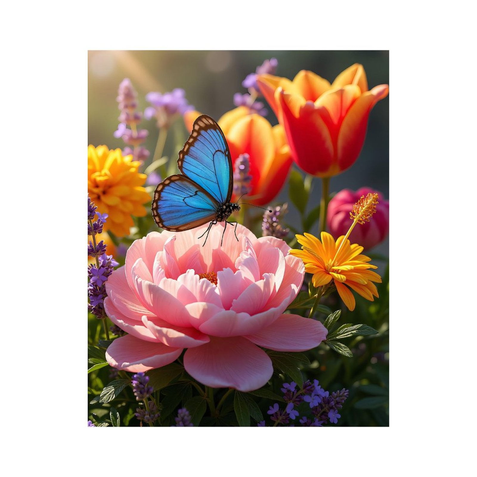 Paint by Numbers Kit for Adults, Colorful Garden Bloom Butterfly Paint by Numbers, Easy Paint by ...