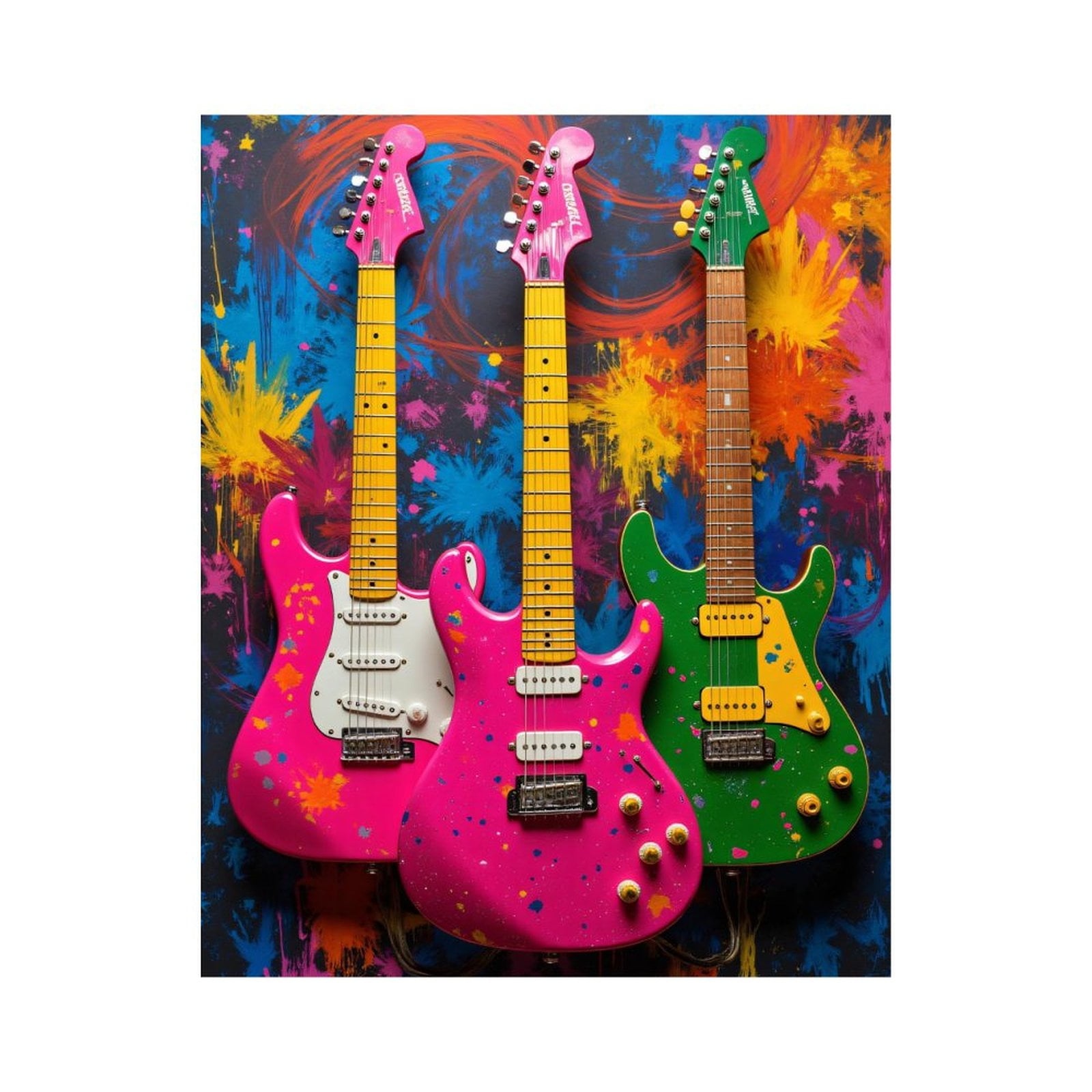 Paint by Numbers Kit for Adults, Colorful Guitars Abstract Art Paint by ...