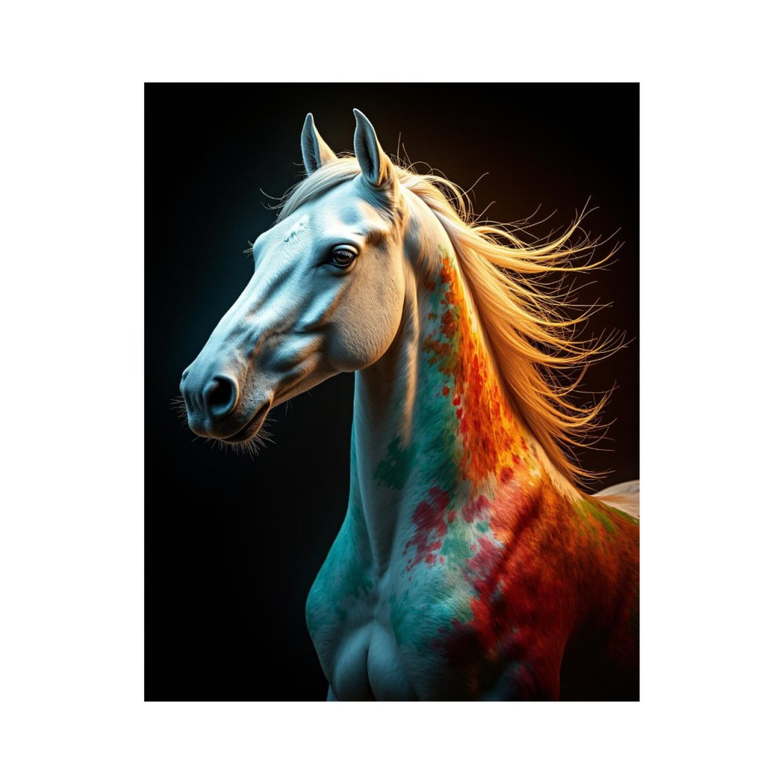 Paint by Numbers Kit for Adults, Colorful Horse With Flowing Mane Paint ...