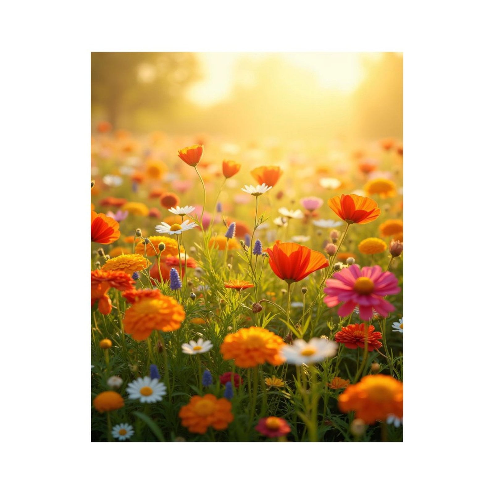 Paint by Numbers Kit for Adults, Colorful Meadow Blossoms Sunrise Paint ...