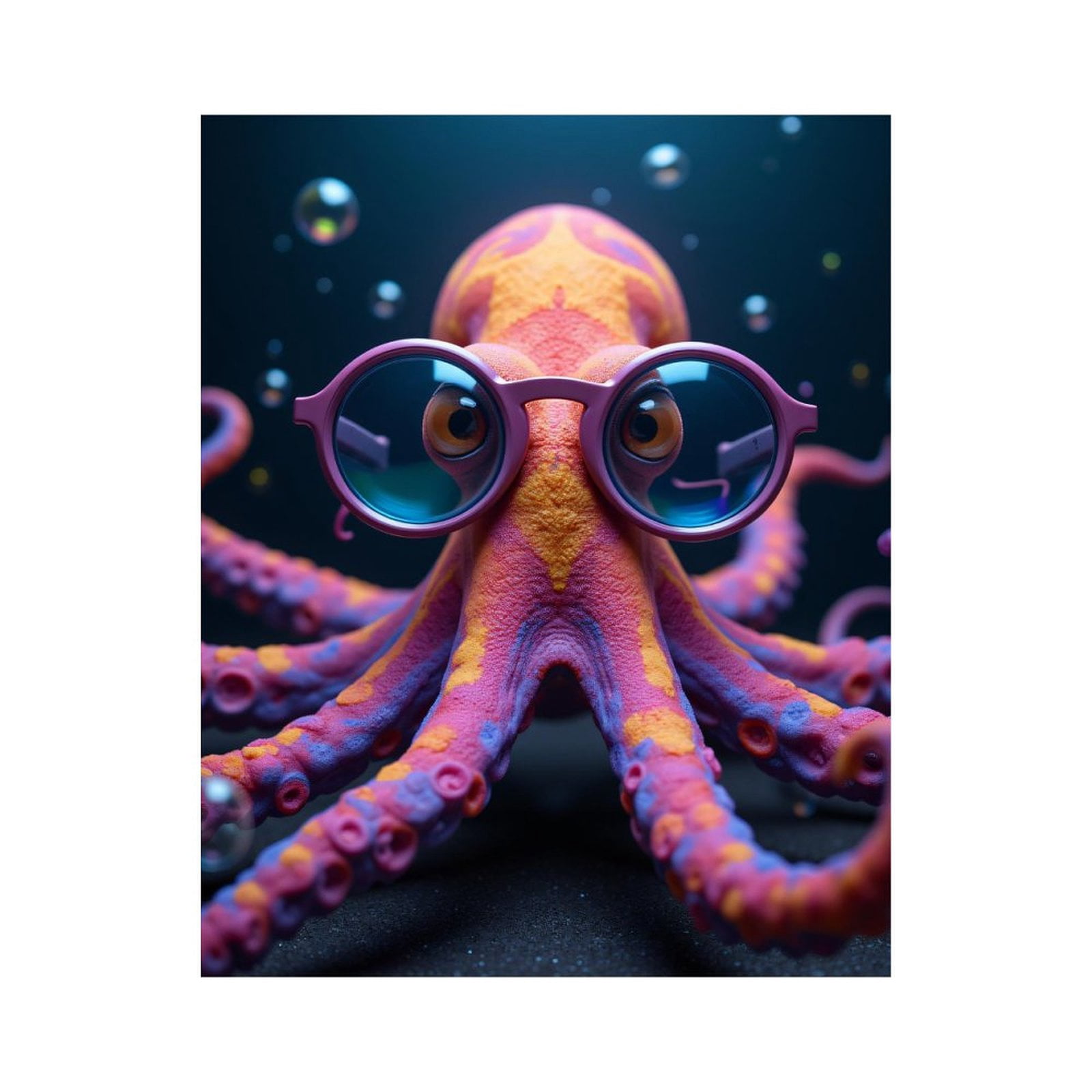 Paint by Numbers Kit for Adults, Colorful Octopus Wearing Glasses Paint ...