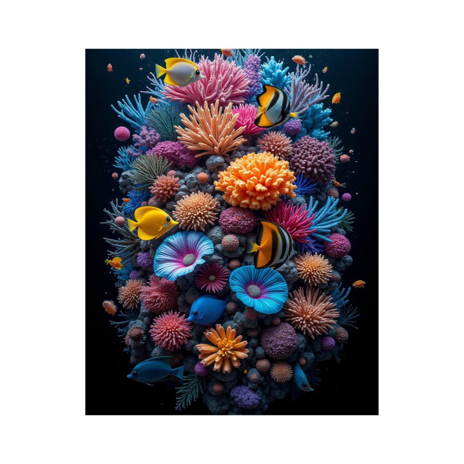 Paint by Numbers Kit for Adults, Colorful Reef Aquatic Scene Paint by ...