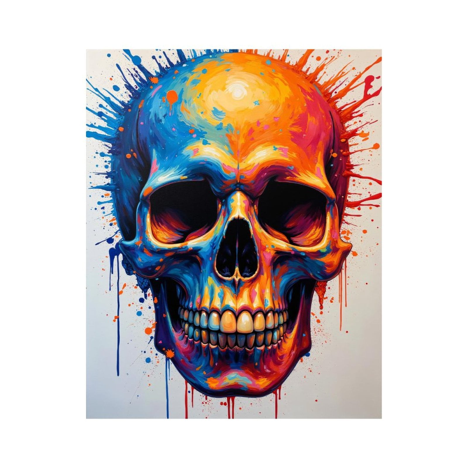 Paint by Numbers Kit for Adults, Colorful Skull Art Splatter Canvas ...