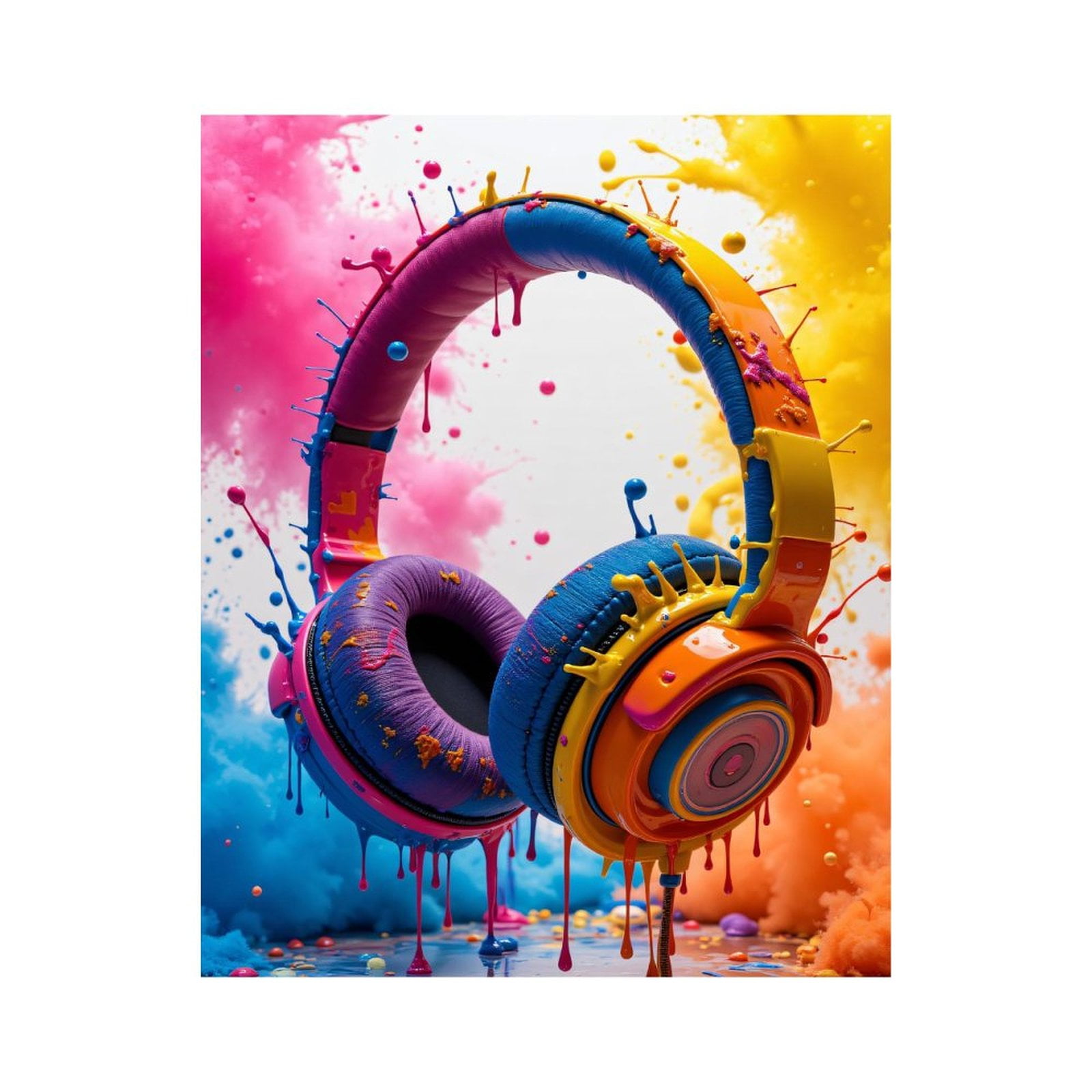 Paint by Numbers Kit for Adults, Colorful Splatter Headphone Art Paint ...