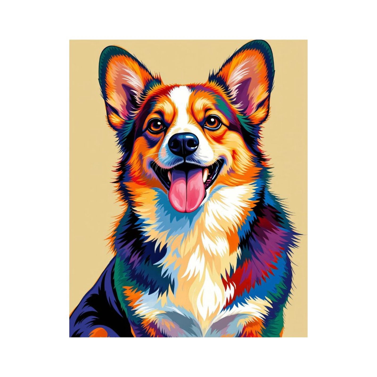 Paint by Numbers Kit for Adults, Corgi Psychedelic Art Portrait Paint ...