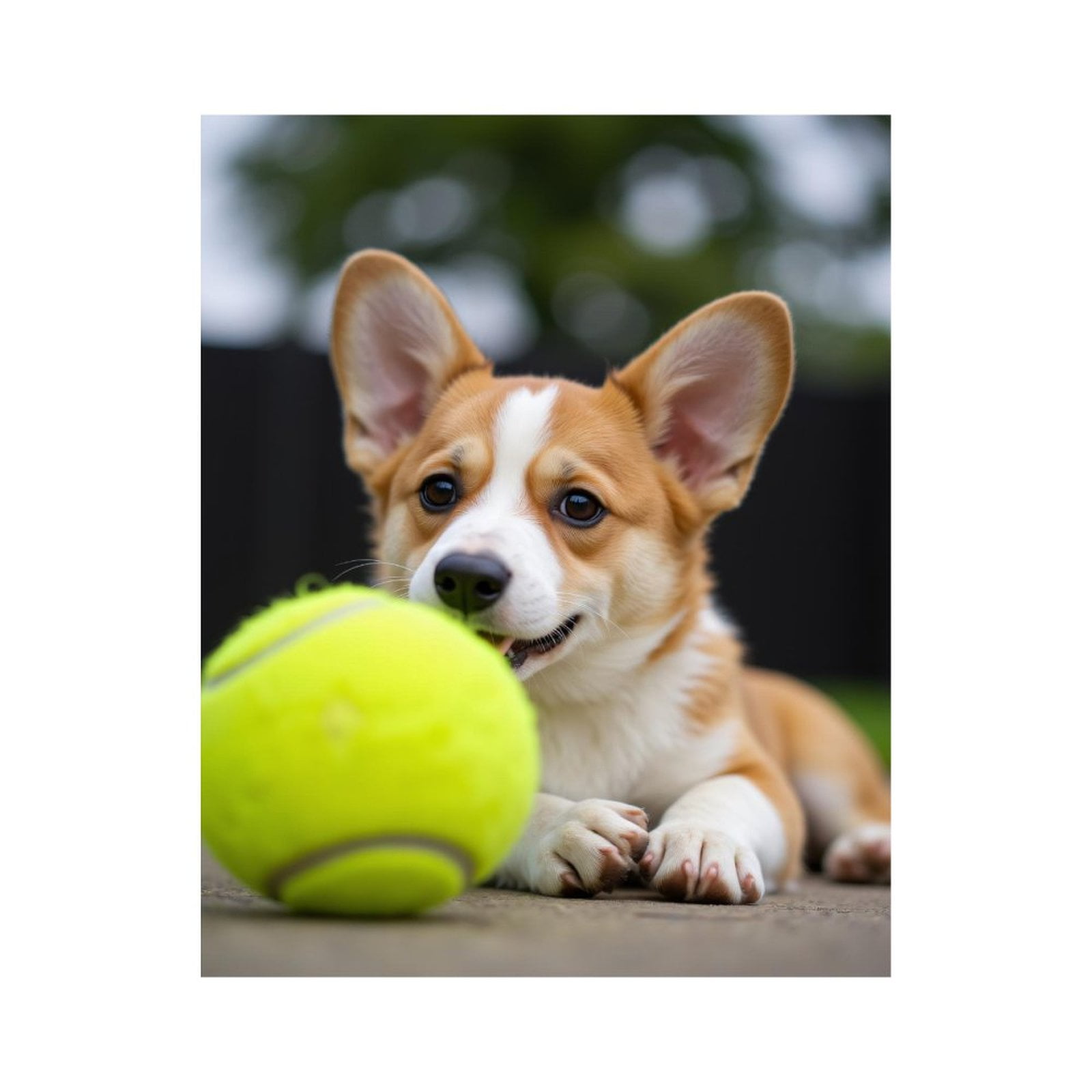 Paint by Numbers Kit for Adults, Corgi Puppy Tennis Ball Playful Paint ...