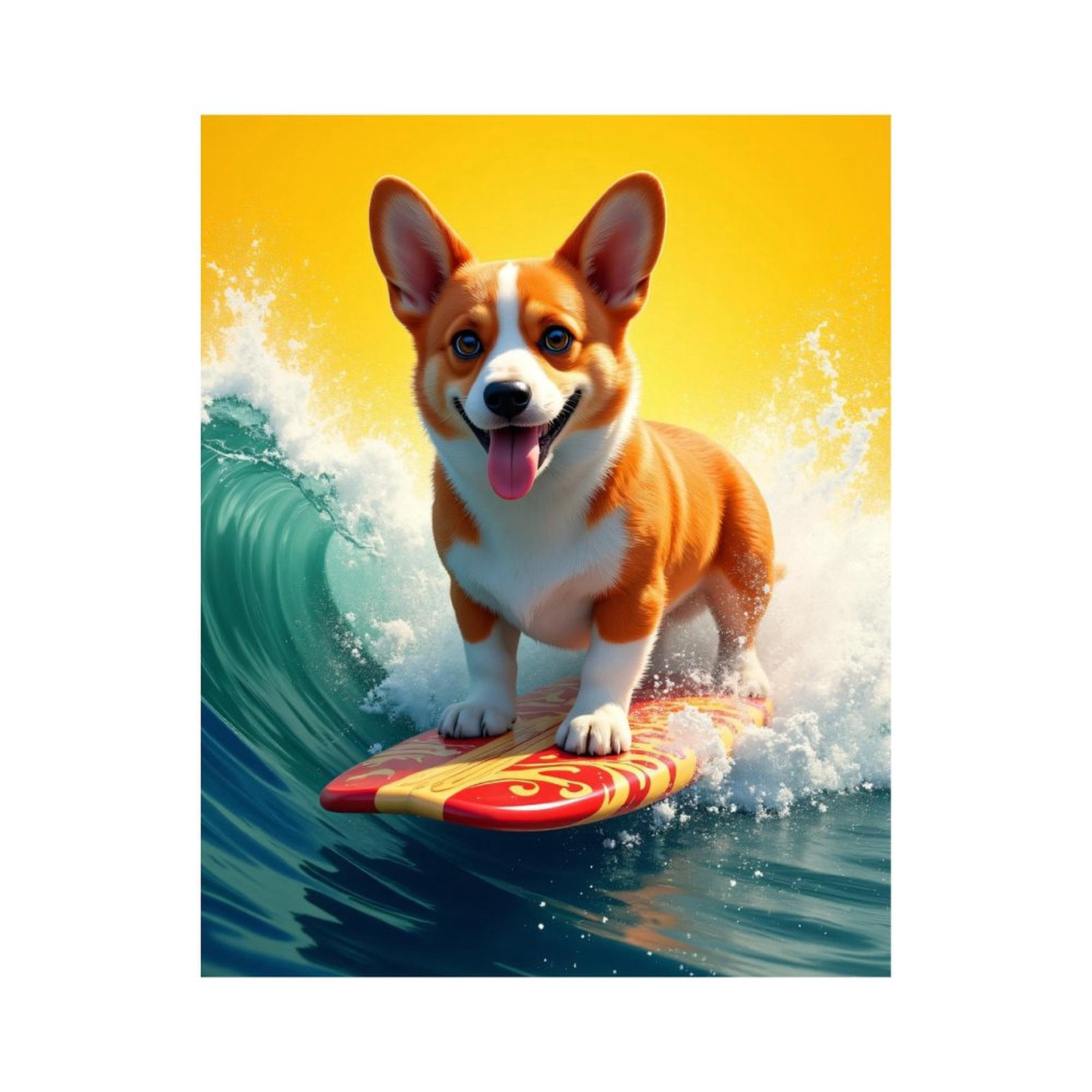 Paint by Numbers Kit for Adults, Corgi Surfing Ocean Wave Adventure ...